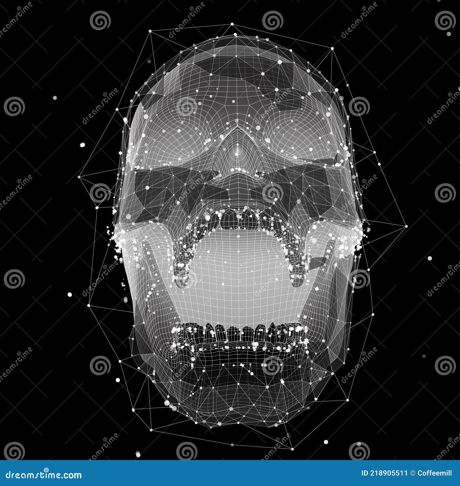 3d Vector Human Skull of All Segments Explodes Stock Vector ...