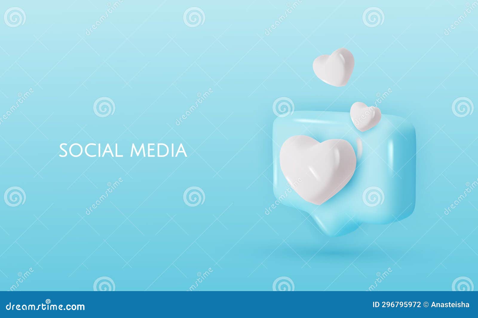 3d Vector Icon Message Dialog Button with Heart. Realistic Elements for ...