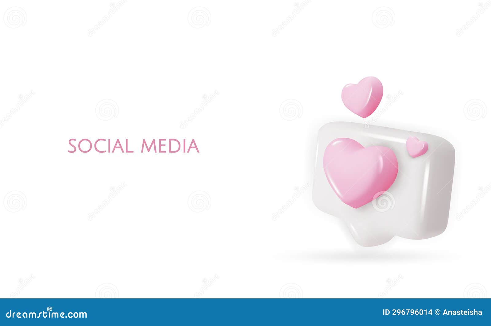 3d Vector Icon Message Dialog Button with Heart. Realistic Elements for ...