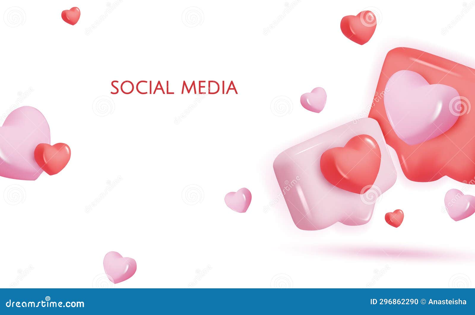 3d Vector Icon Message Dialog Button with Heart. Realistic Elements for ...