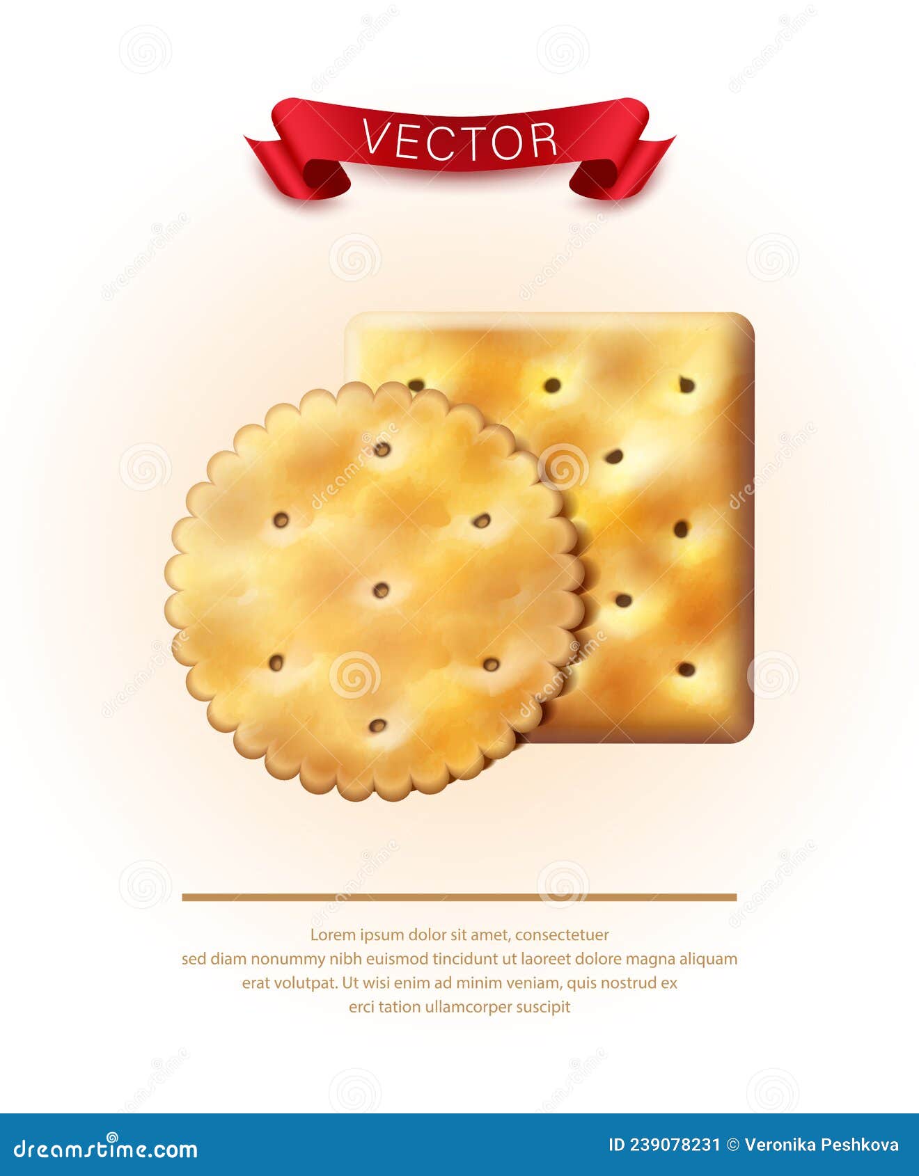 3d Vector Icon. Realistic Round and Square Cracker for Brand Emblem and ...