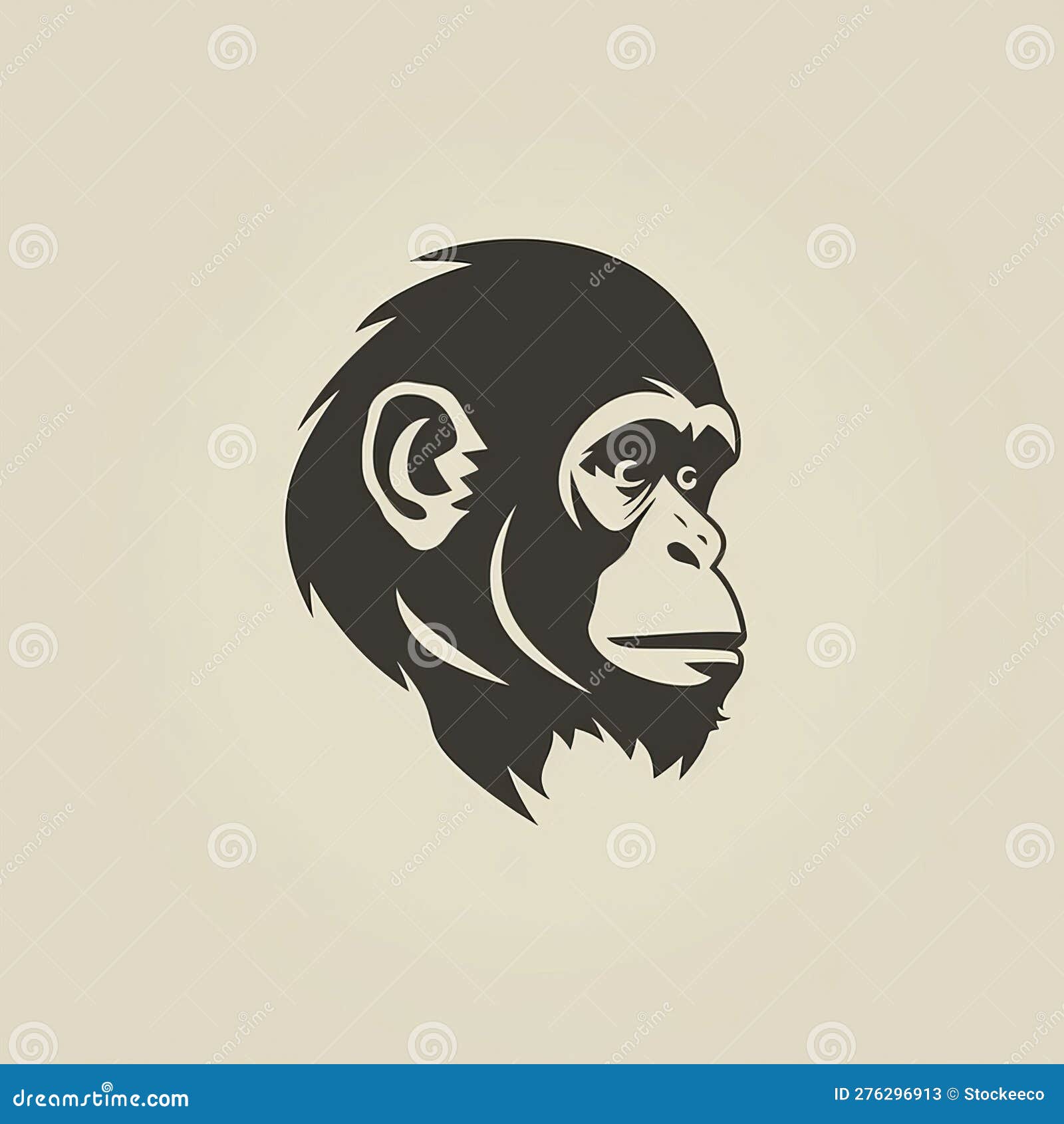 Minimalistic Chimpanzee Icon Logo Stock Illustration - Illustration of ...