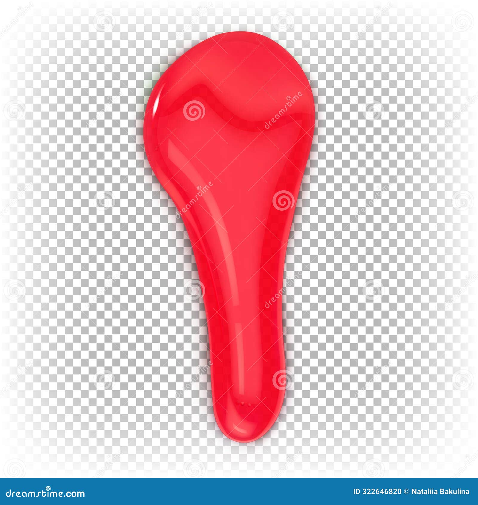 3d Vector Illustration. Drop of Red Berry Jam Flowing Down the Surface ...