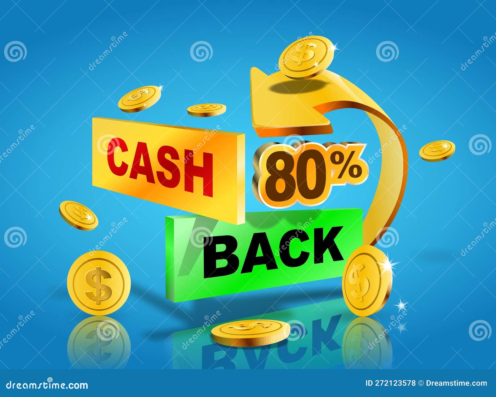 3d Vector Illustration of Eighty Percent Money Back Stock Illustration ...