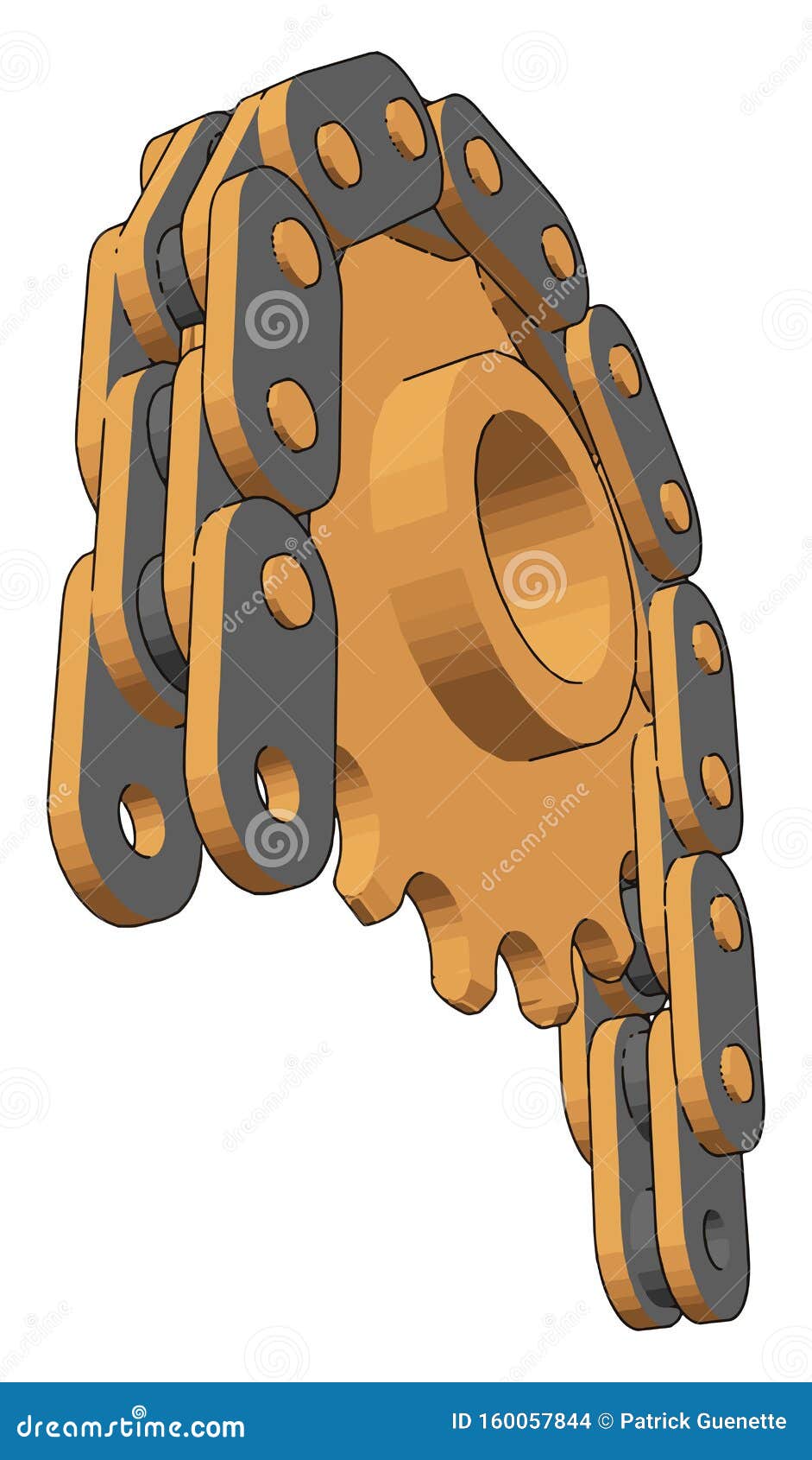 3D Vector Illustration of a Free Wheel and Chain Stock Vector ...