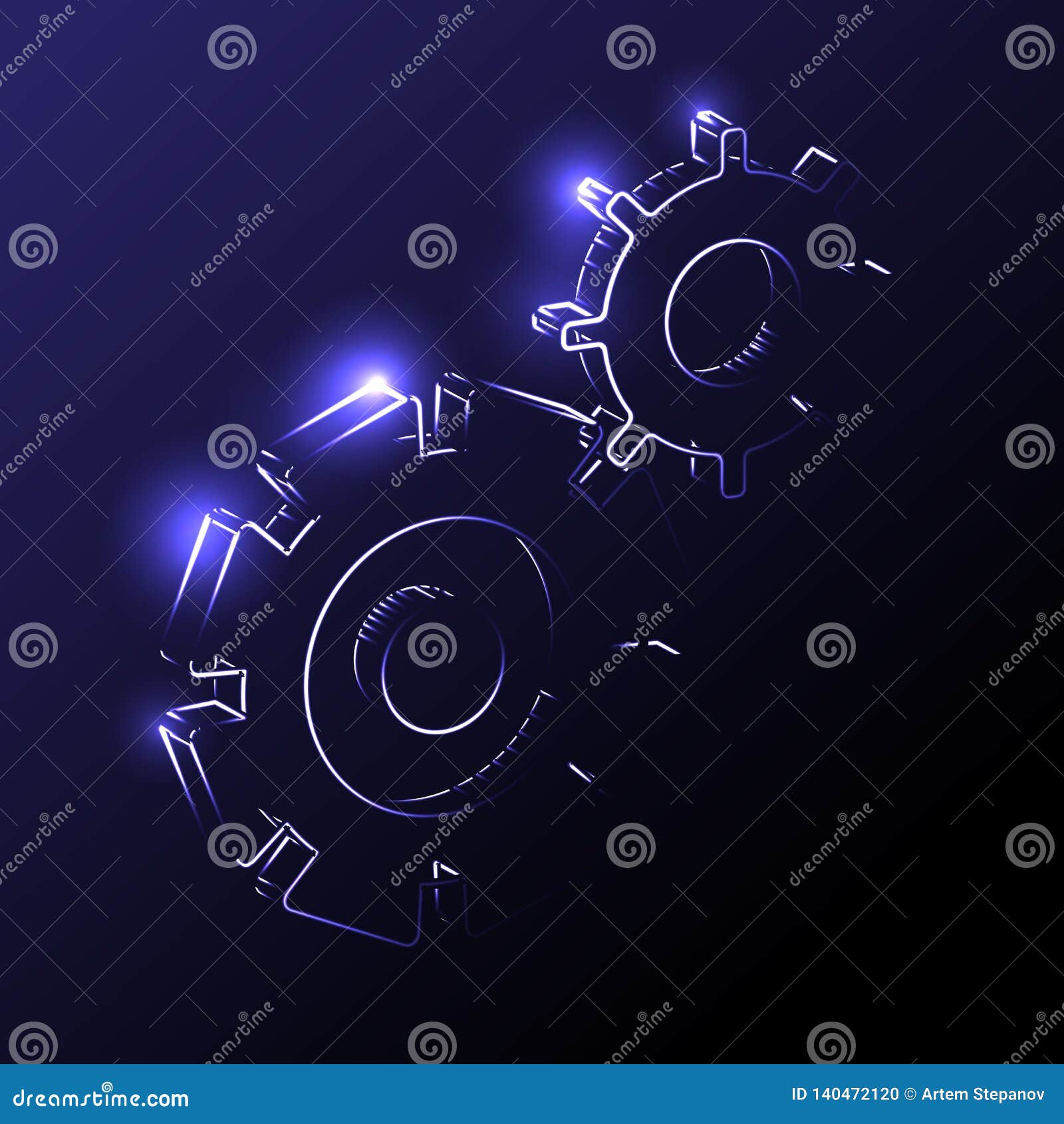 3d Vector Illustration of Gears, Cogwheels or Cogs Stock Vector ...