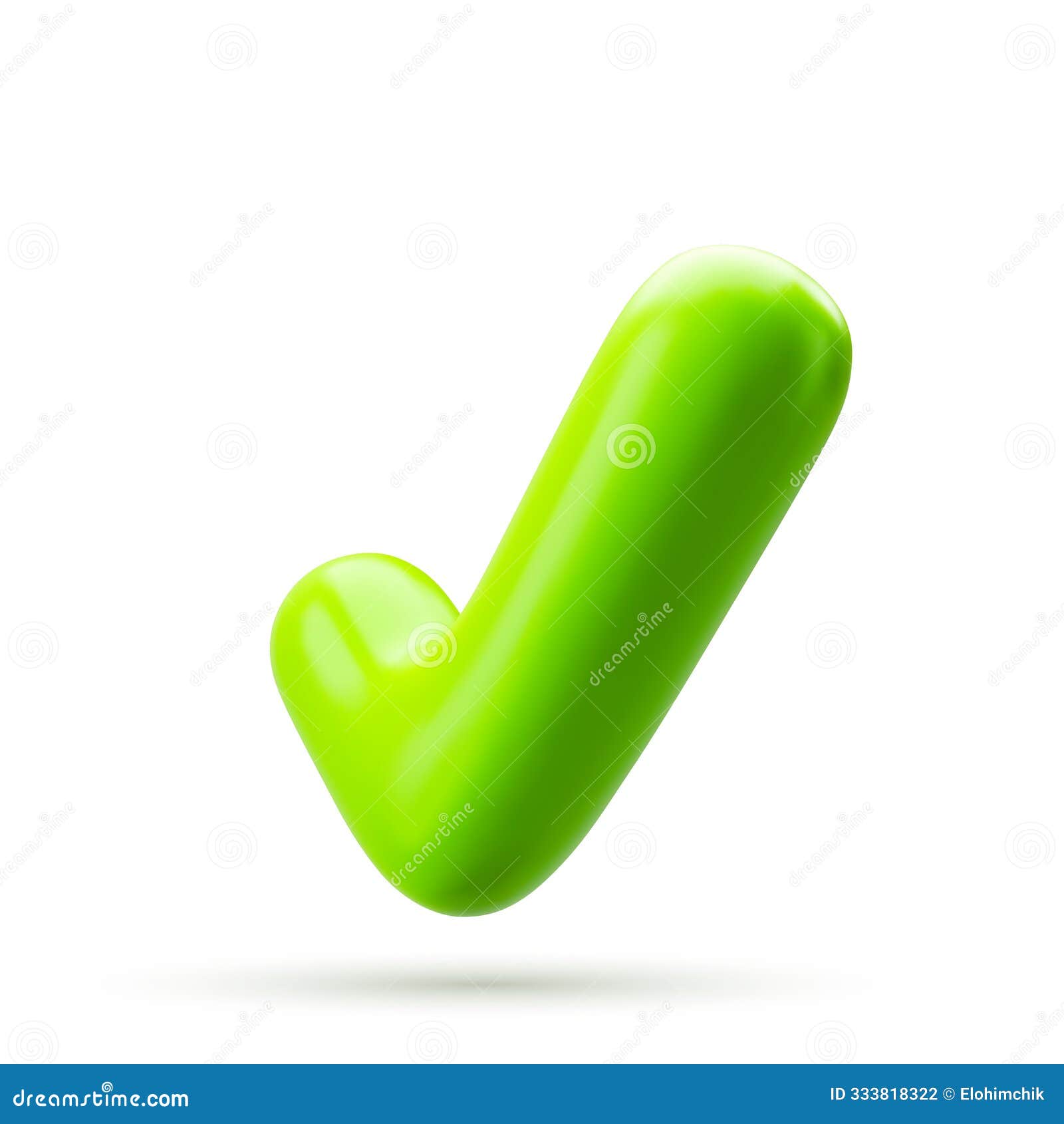 3D Vector Illustration of a Green Check Mark on a White Background ...