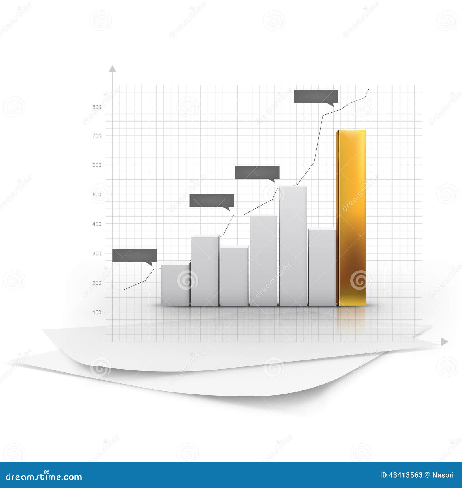 3D Vector Illustration of Metallic Chart Bars Stock Illustration ...