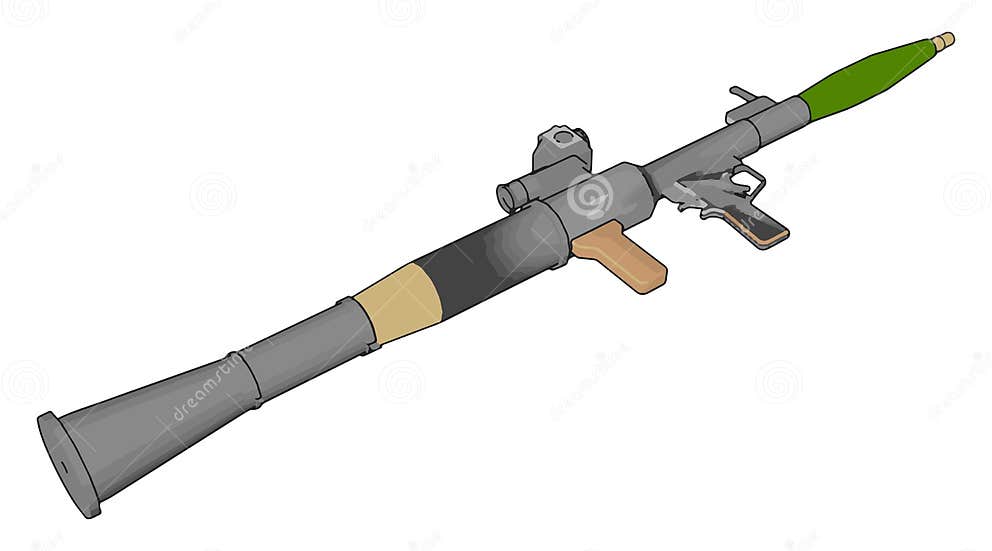 3D Vector Illustration of a Military Shoulder Fired Rocket Launcher ...