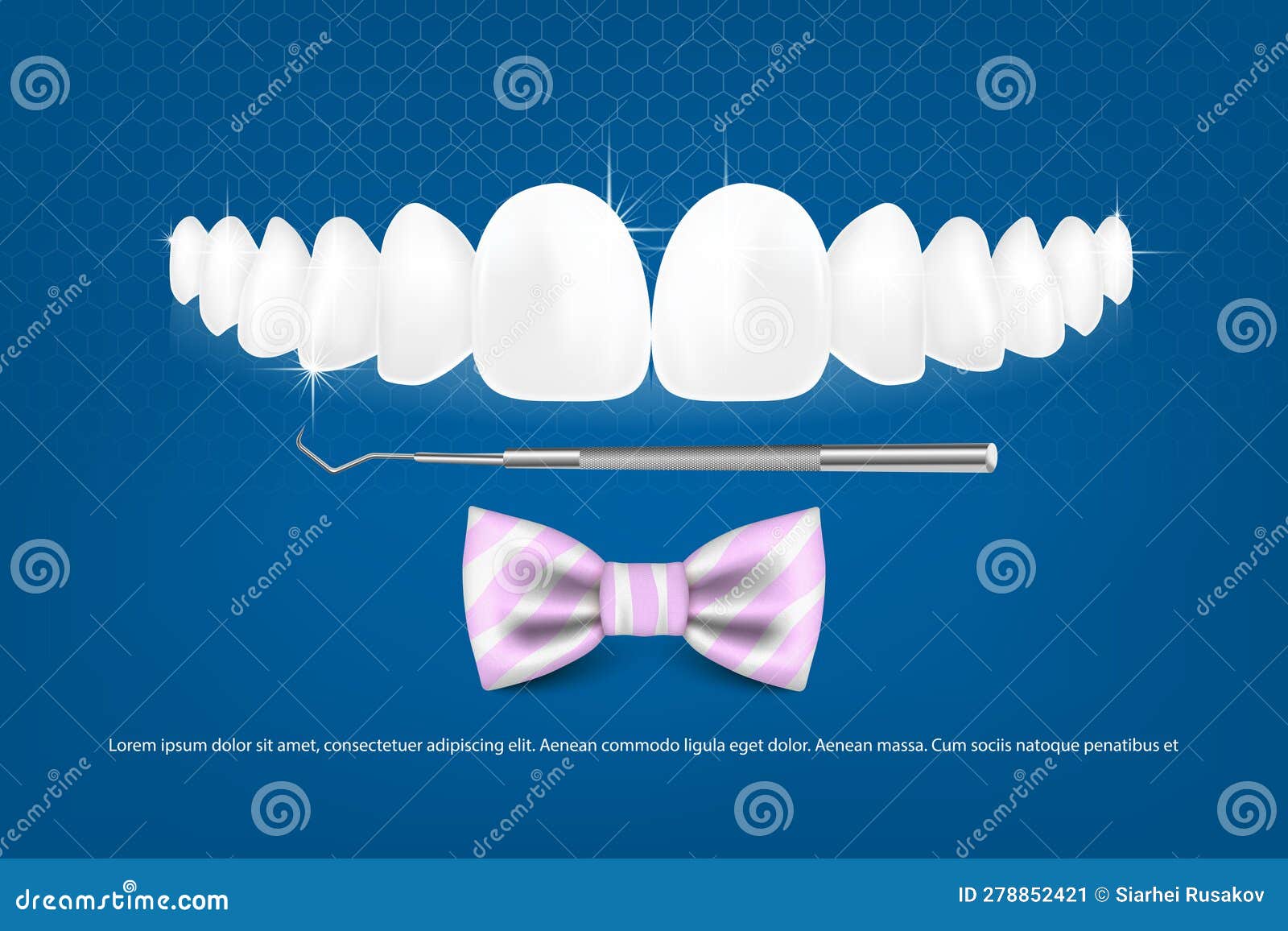 3d Vector Illustration, Realistic Teeth with Braces Upper and Lower Jaw ...