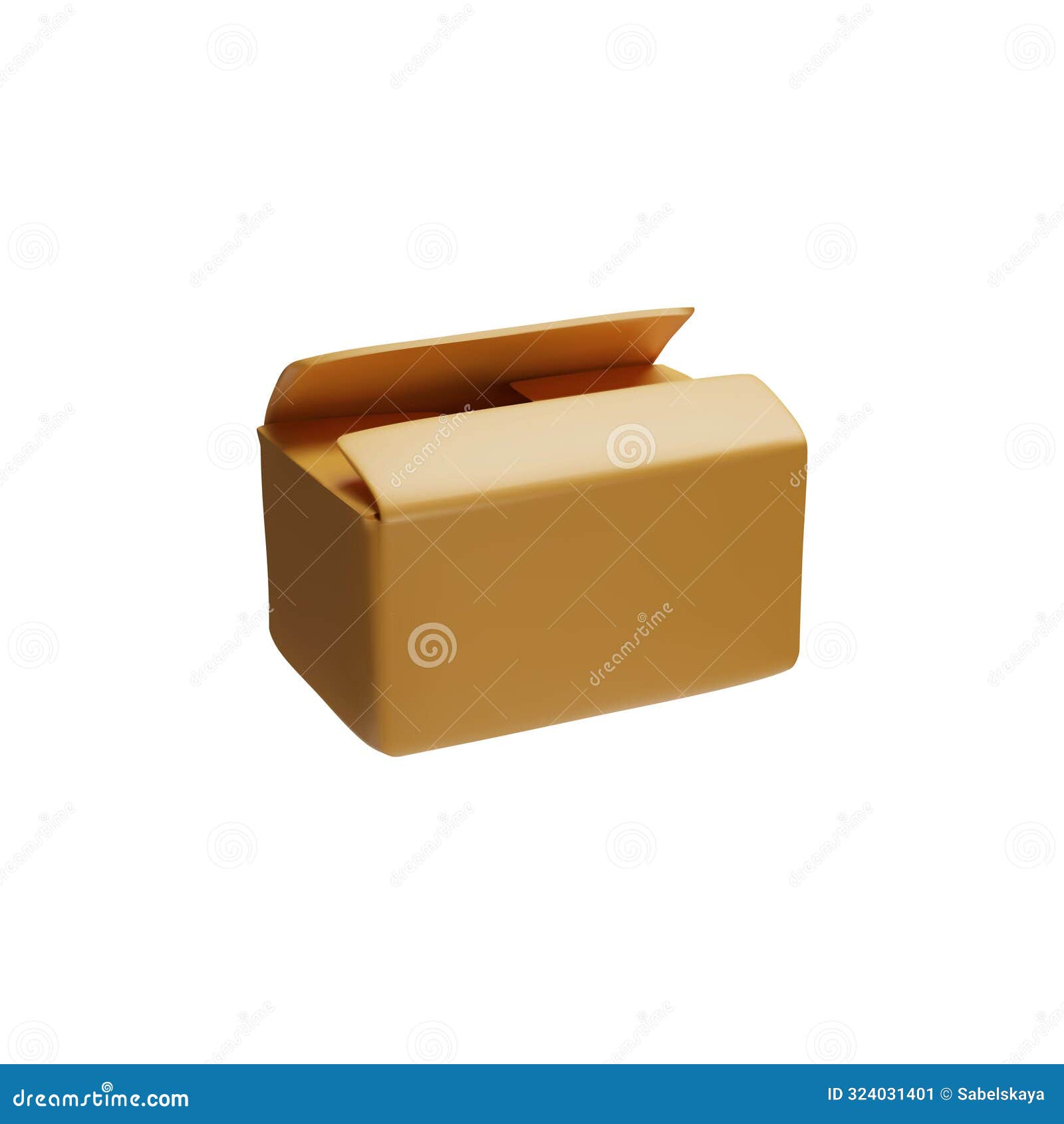 3D Vector Illustration with a Reliable Craft Rectangular Box for ...