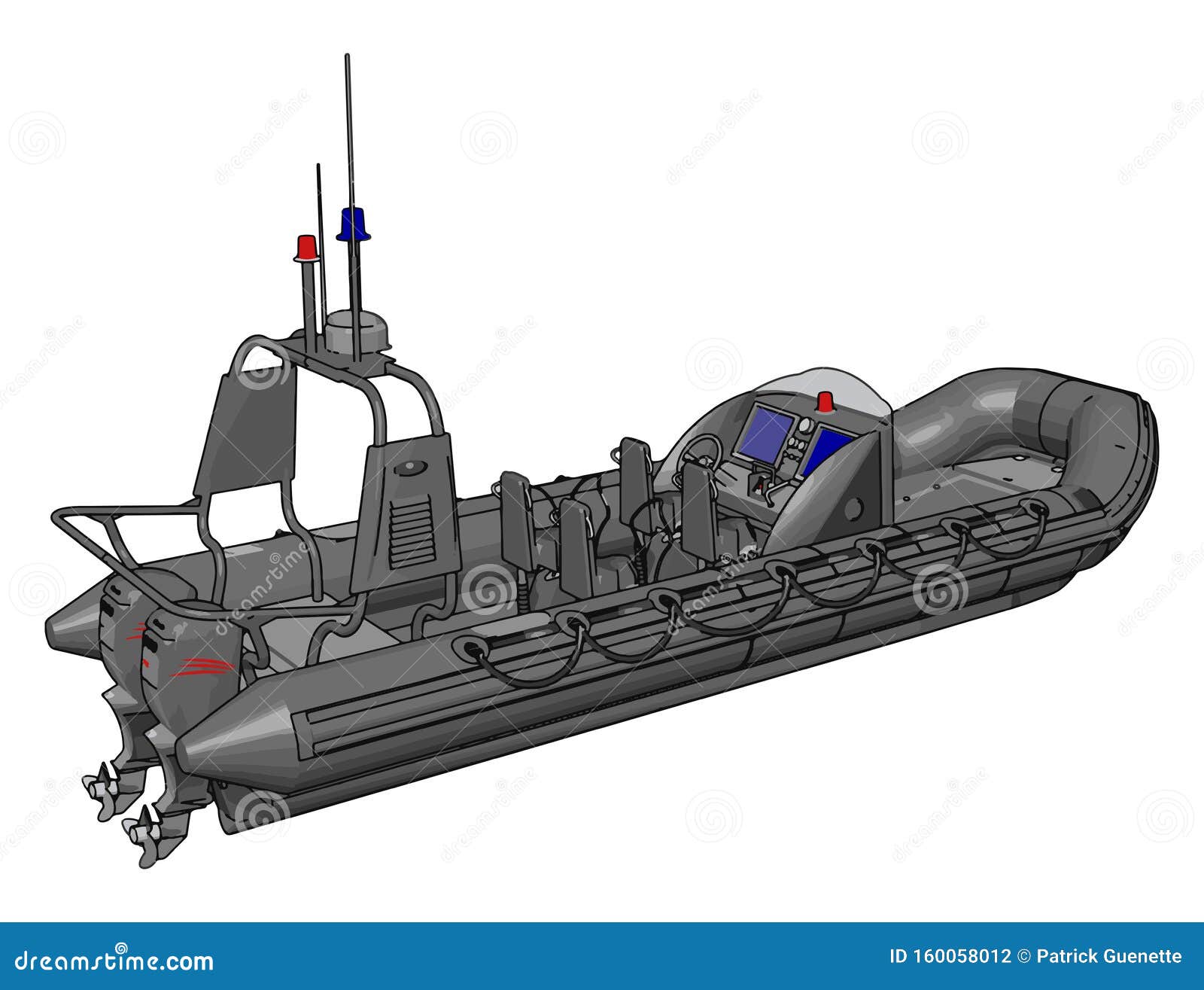 Rigid Inflatable Boat Drawings Cartoon Vector | CartoonDealer.com ...