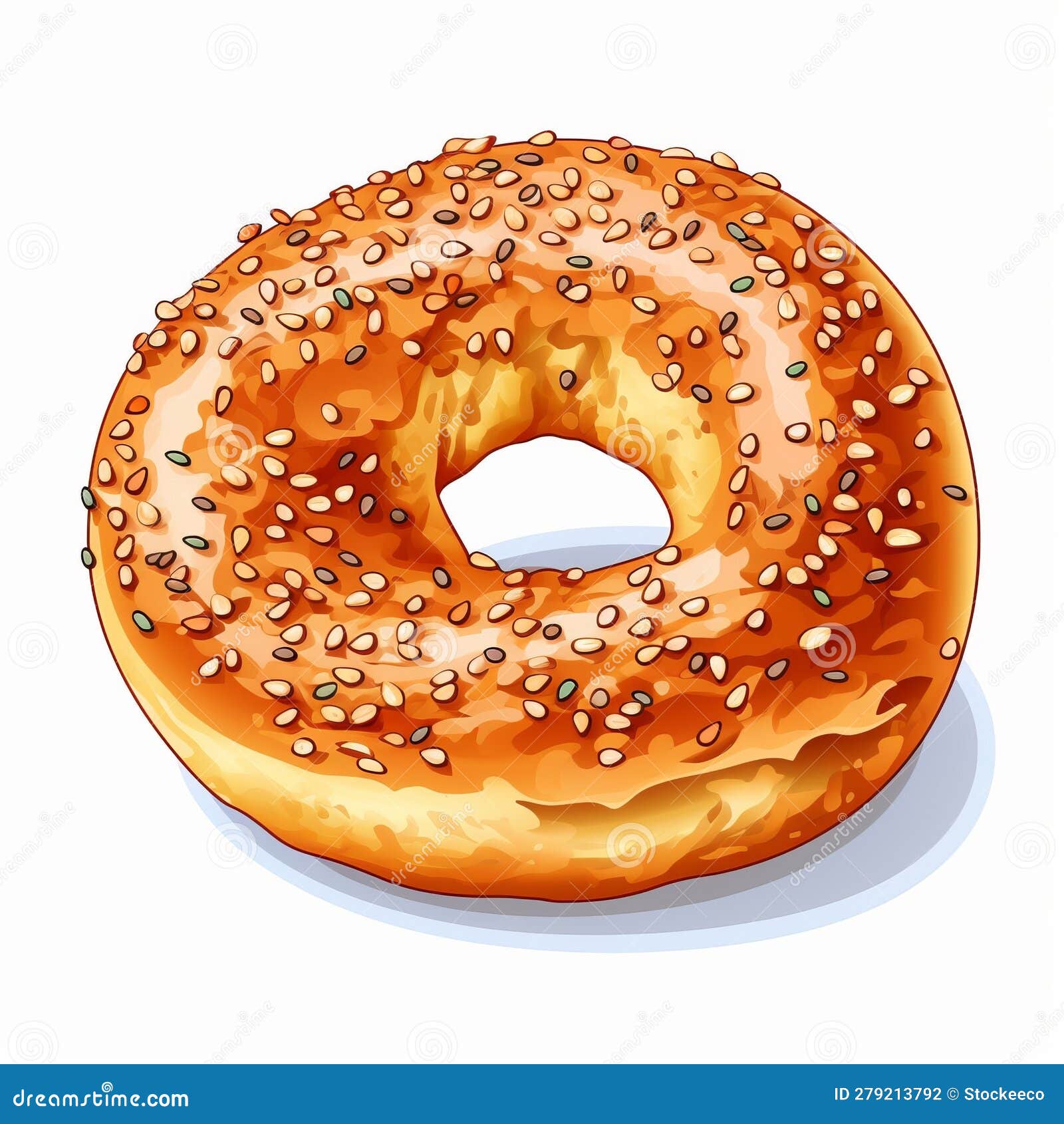 Vector Bagel Image on White Background Stock Illustration ...