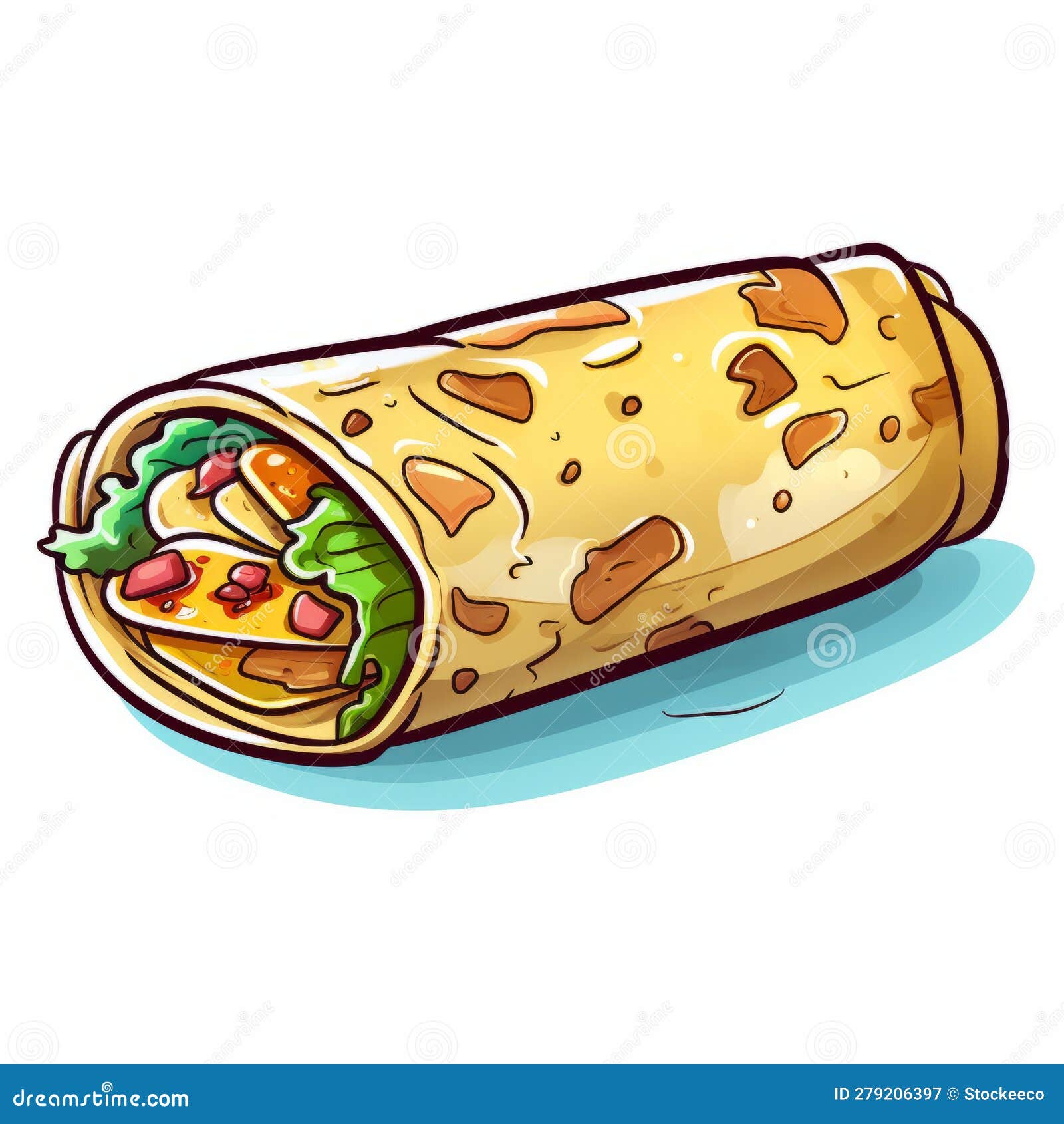 Vector Burrito Image on White Background Stock Illustration ...