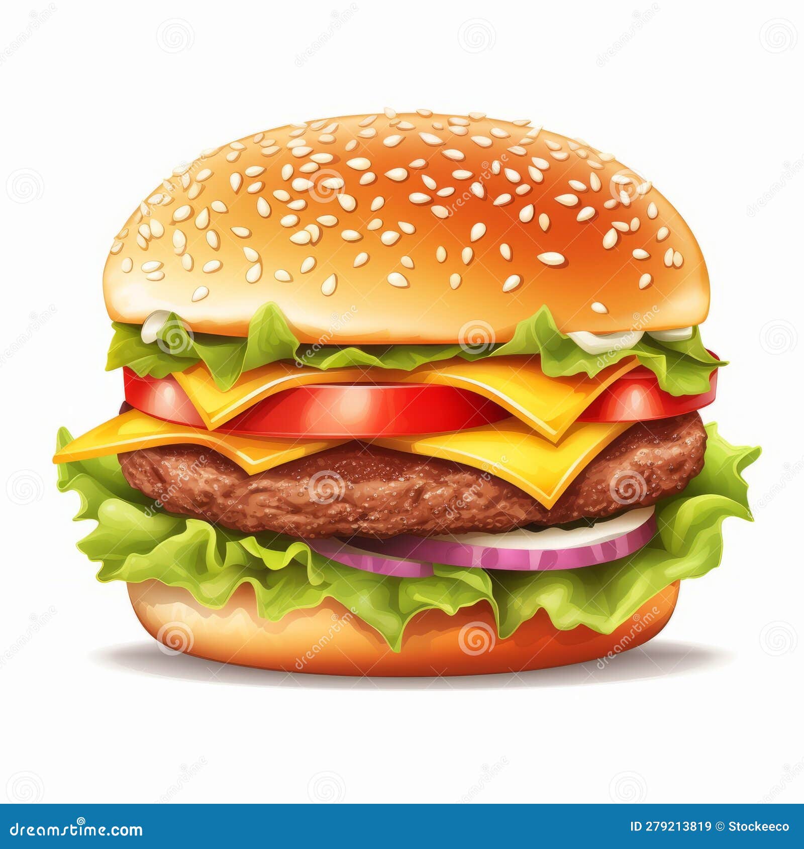 Vector Hamburger Image on White Background Stock Illustration ...