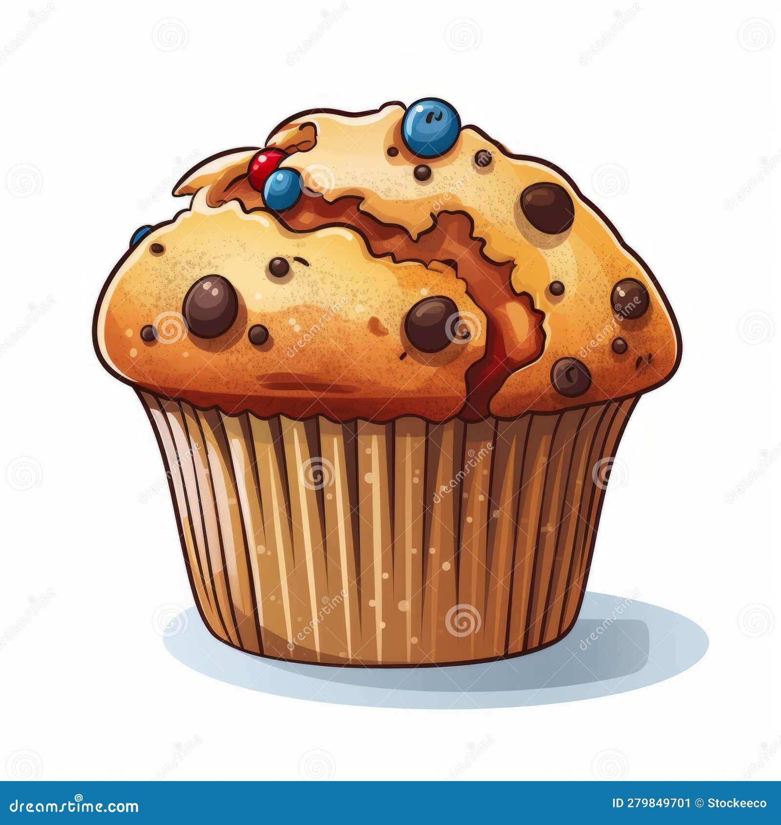 Vector Muffin Image on White Background Stock Illustration ...