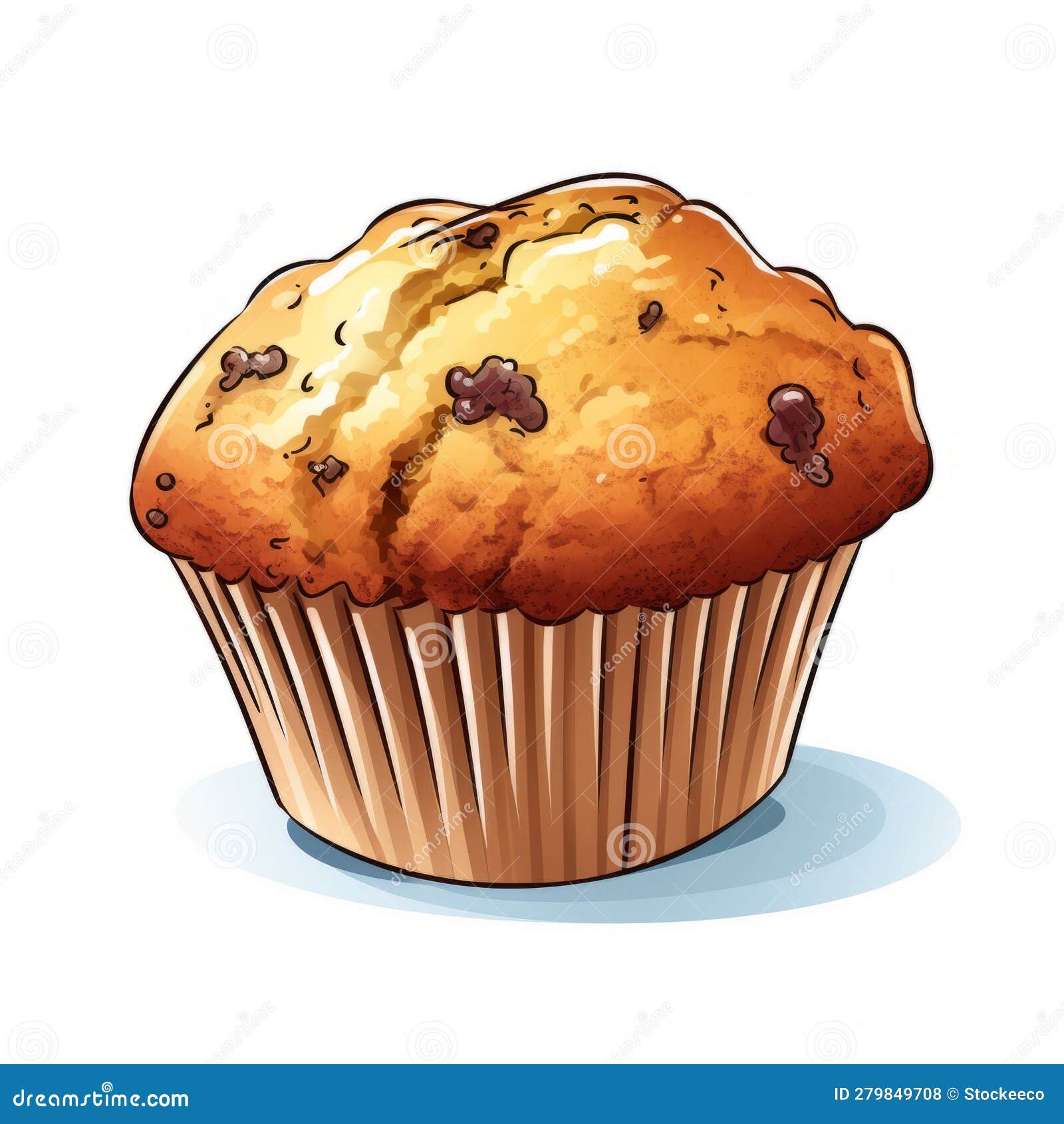 Vector Muffin Image on White Background Stock Illustration ...