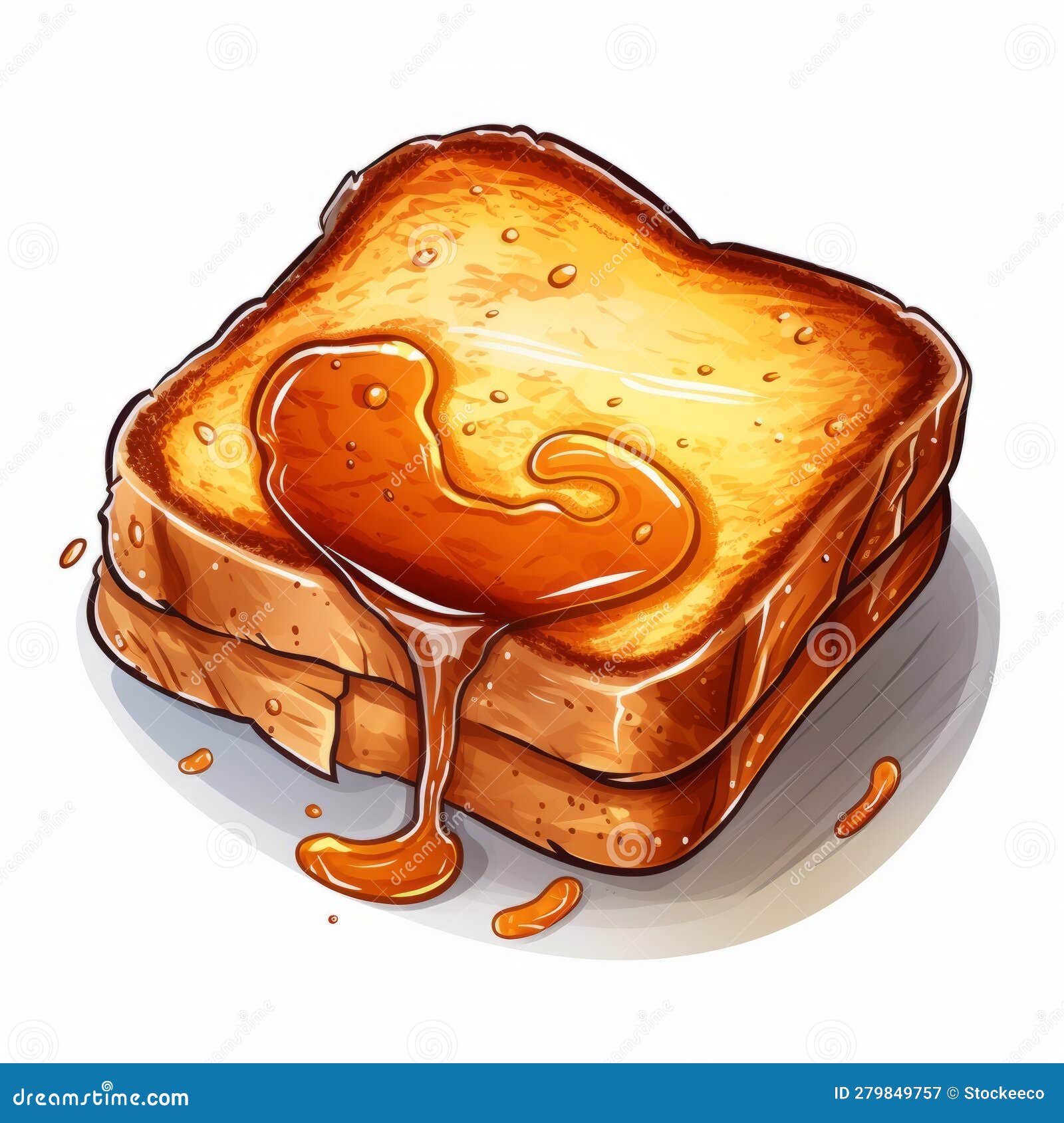 Vector Toast Image on White Background Stock Illustration ...