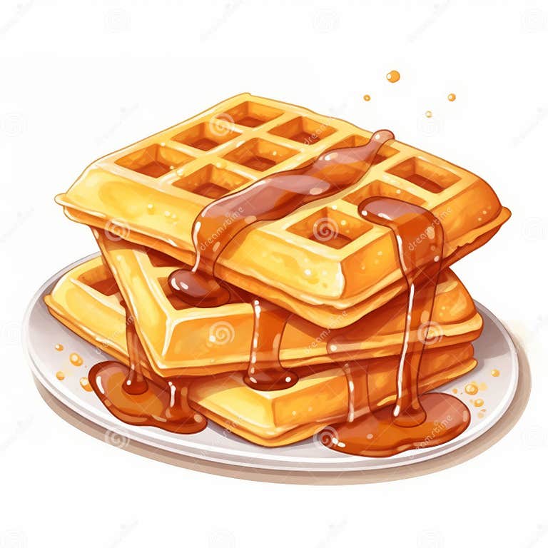 Vector Waffles on White Background Stock Illustration - Illustration of ...