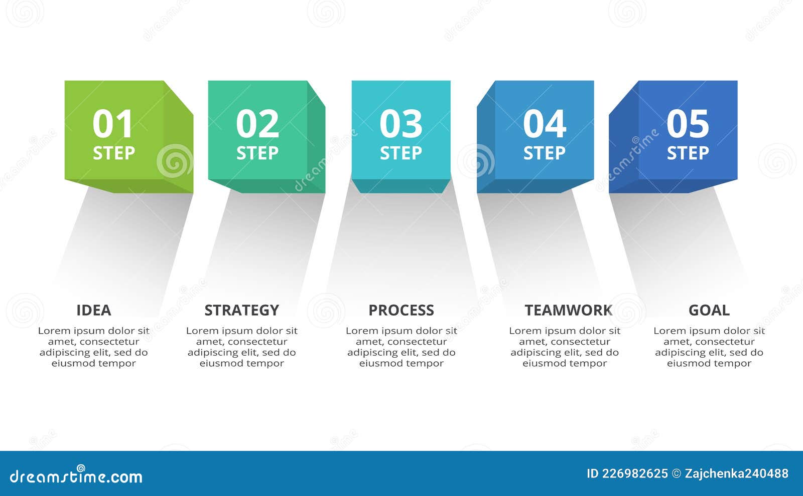 3D Vector Infographic Pyramid, or Comparison Chart with 5 Colorful ...