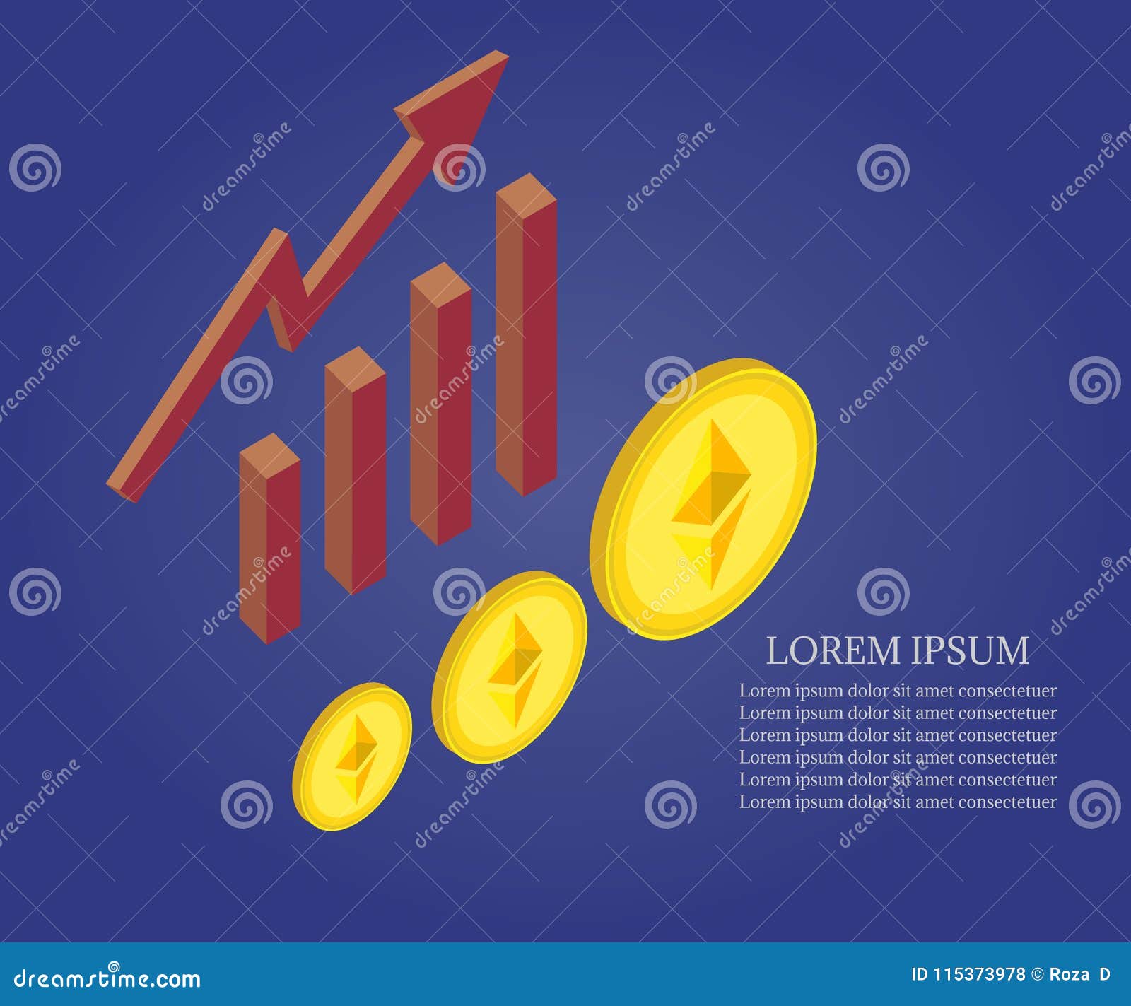 Ethereum, growth chart editorial stock photo. Illustration of market ...