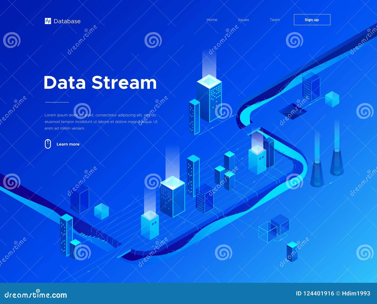 3d Vector Isometric Illustration of Big Data Analytics and Technologies ...