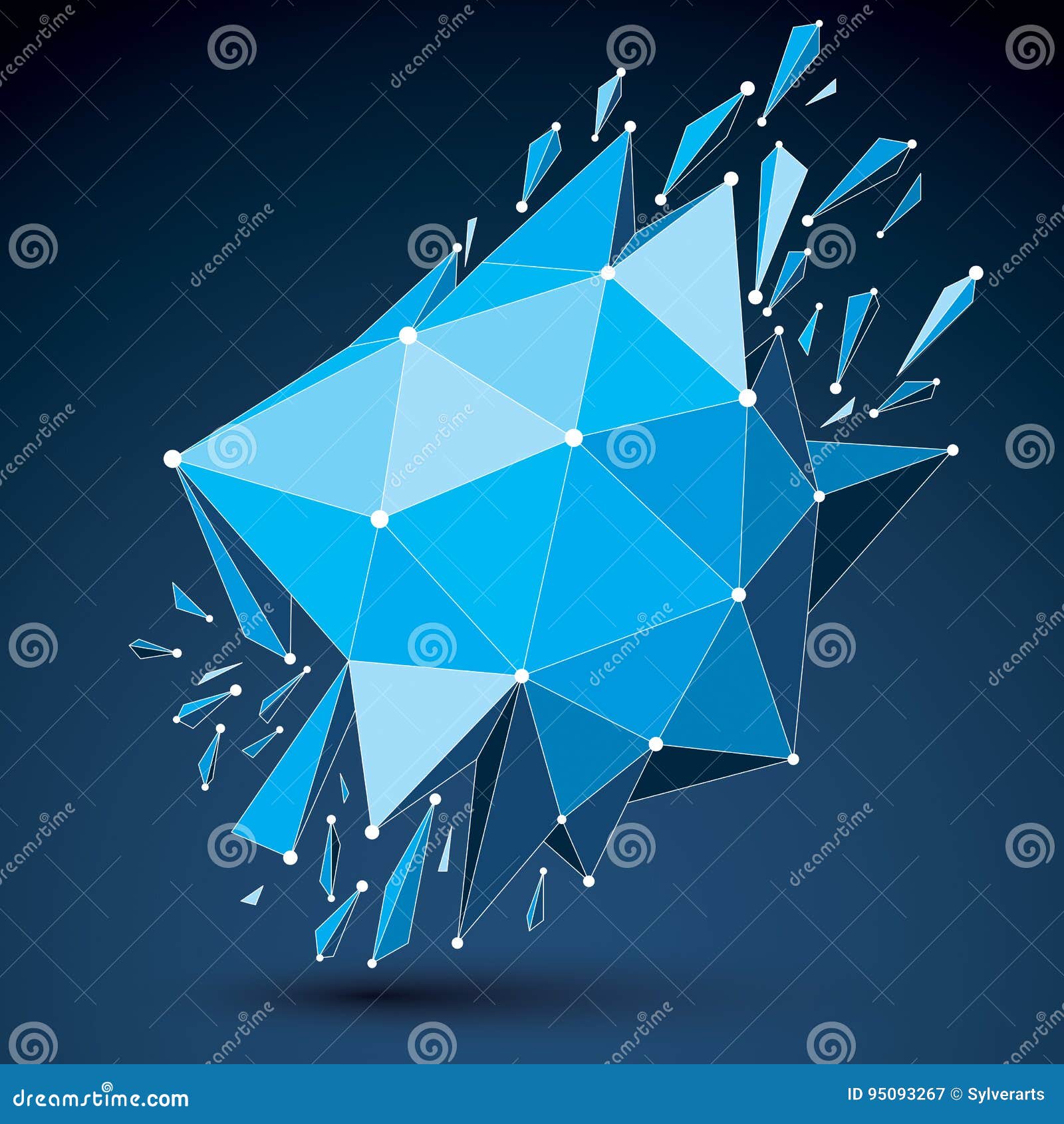 3d Vector Low Poly Transform Object with Connected Black and White ...