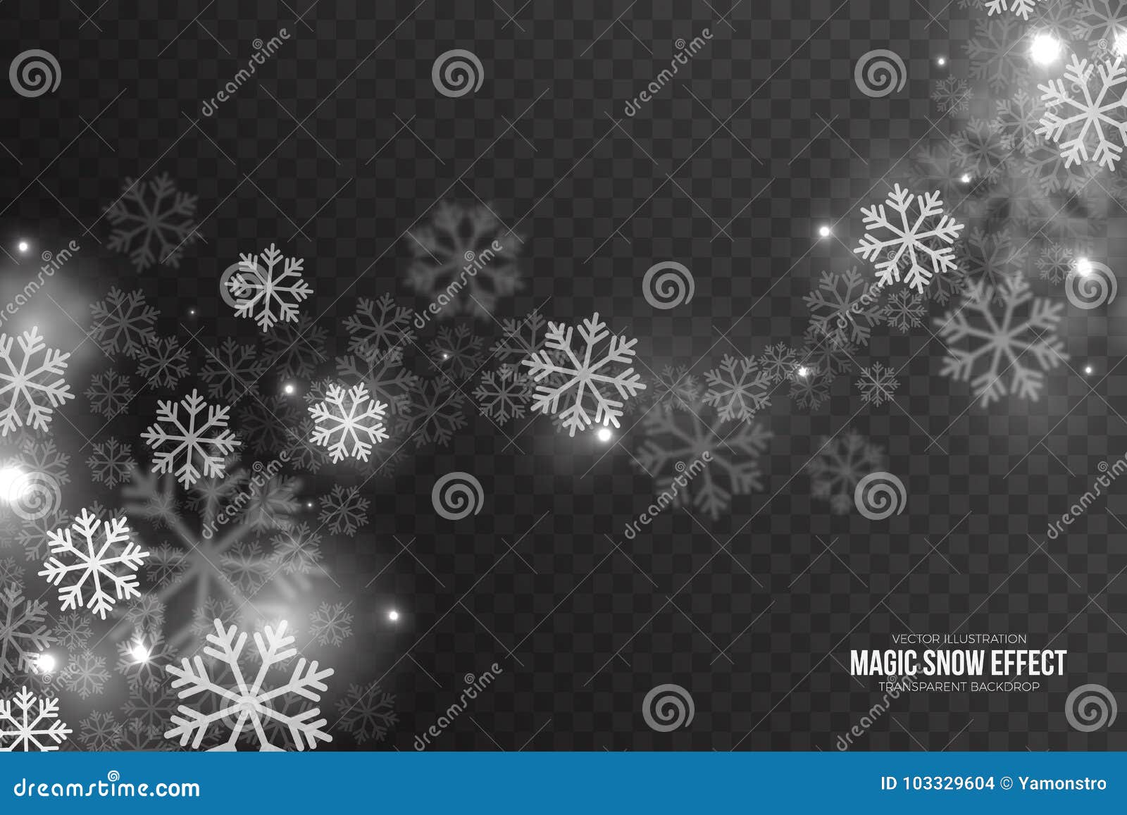 3D Vector Magic Falling Snow Effect Stock Vector - Illustration of ...