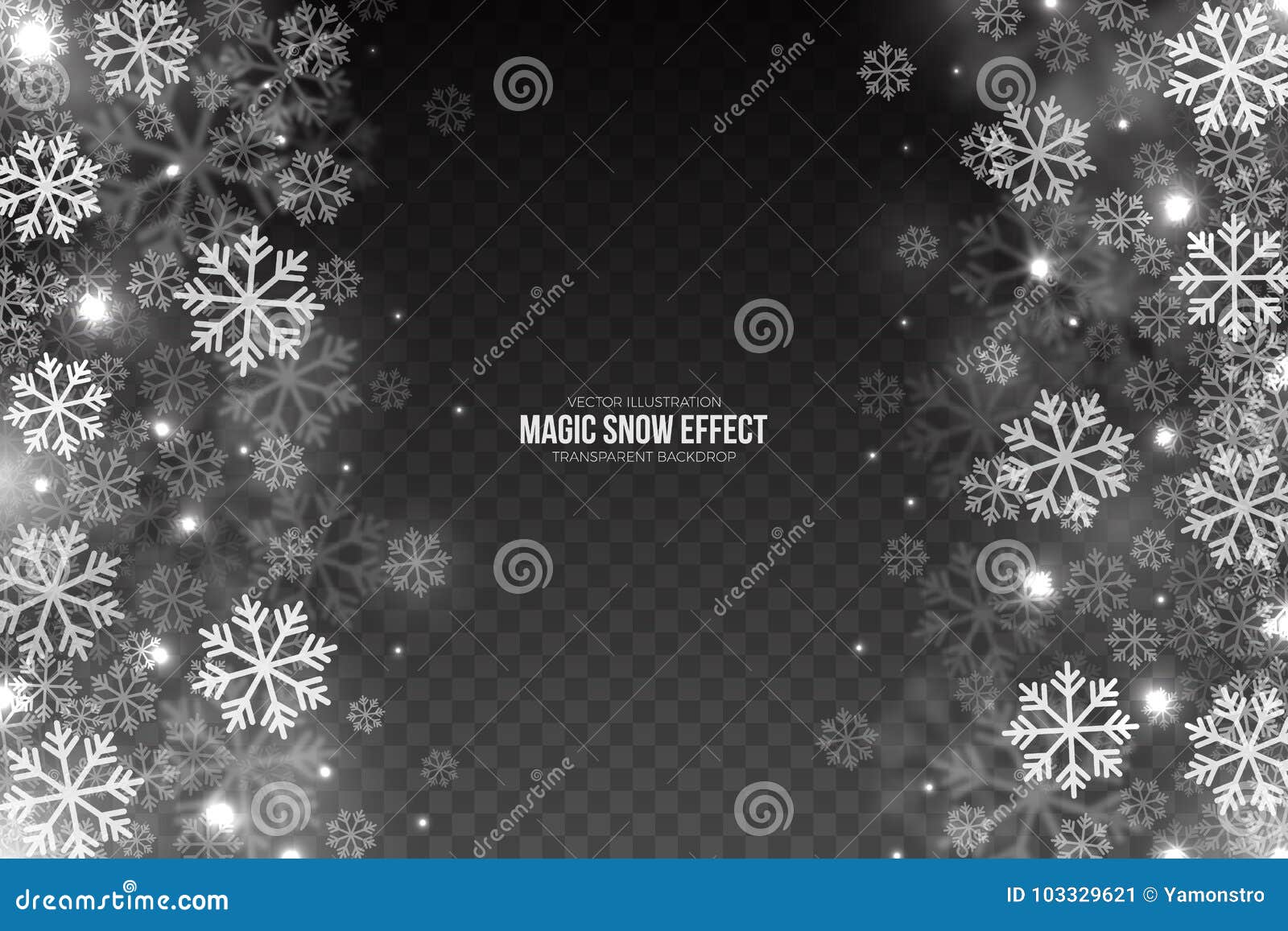 3D Vector Magic Falling Snow Effect Stock Vector - Illustration of ...