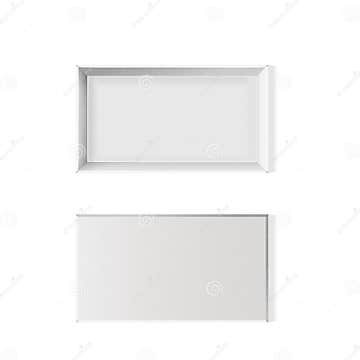 3d Vector Mockup of White Rectangular Carton Box Top View. Realistic ...