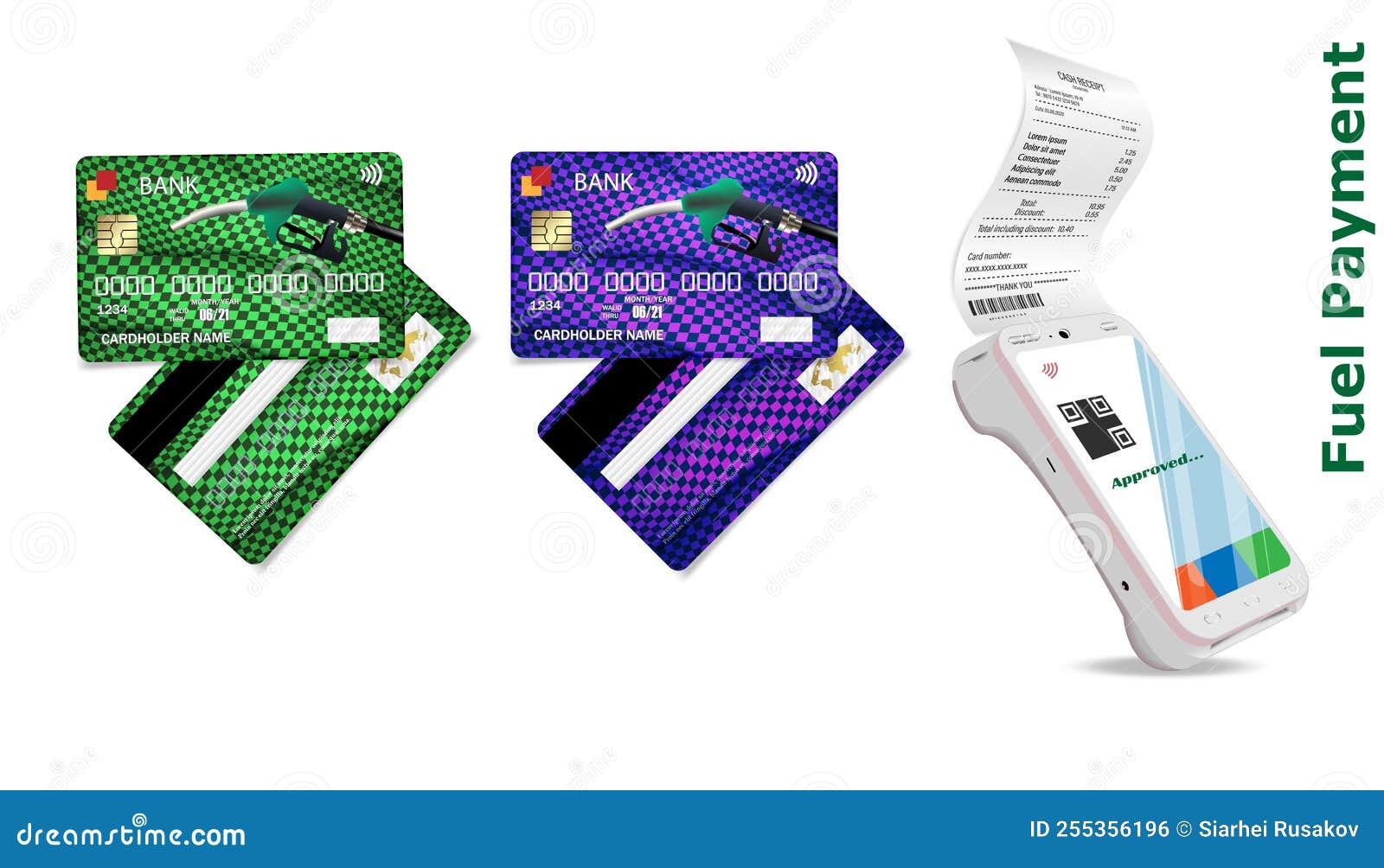 3D Vector Payment by Credit Card for Refueling, Gasoline, Diesel Fuel ...