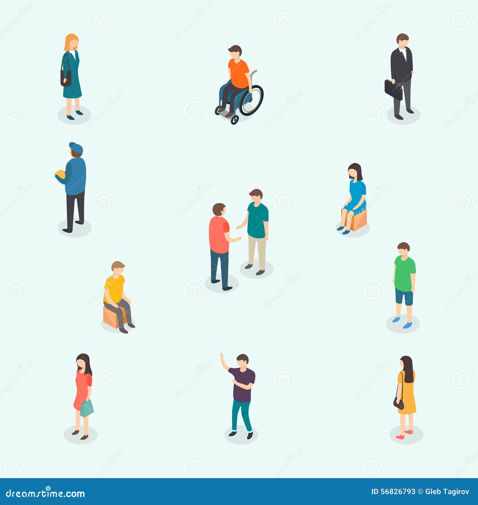 3d Vector People. Set of Woman and Man. Stock Vector - Illustration of ...