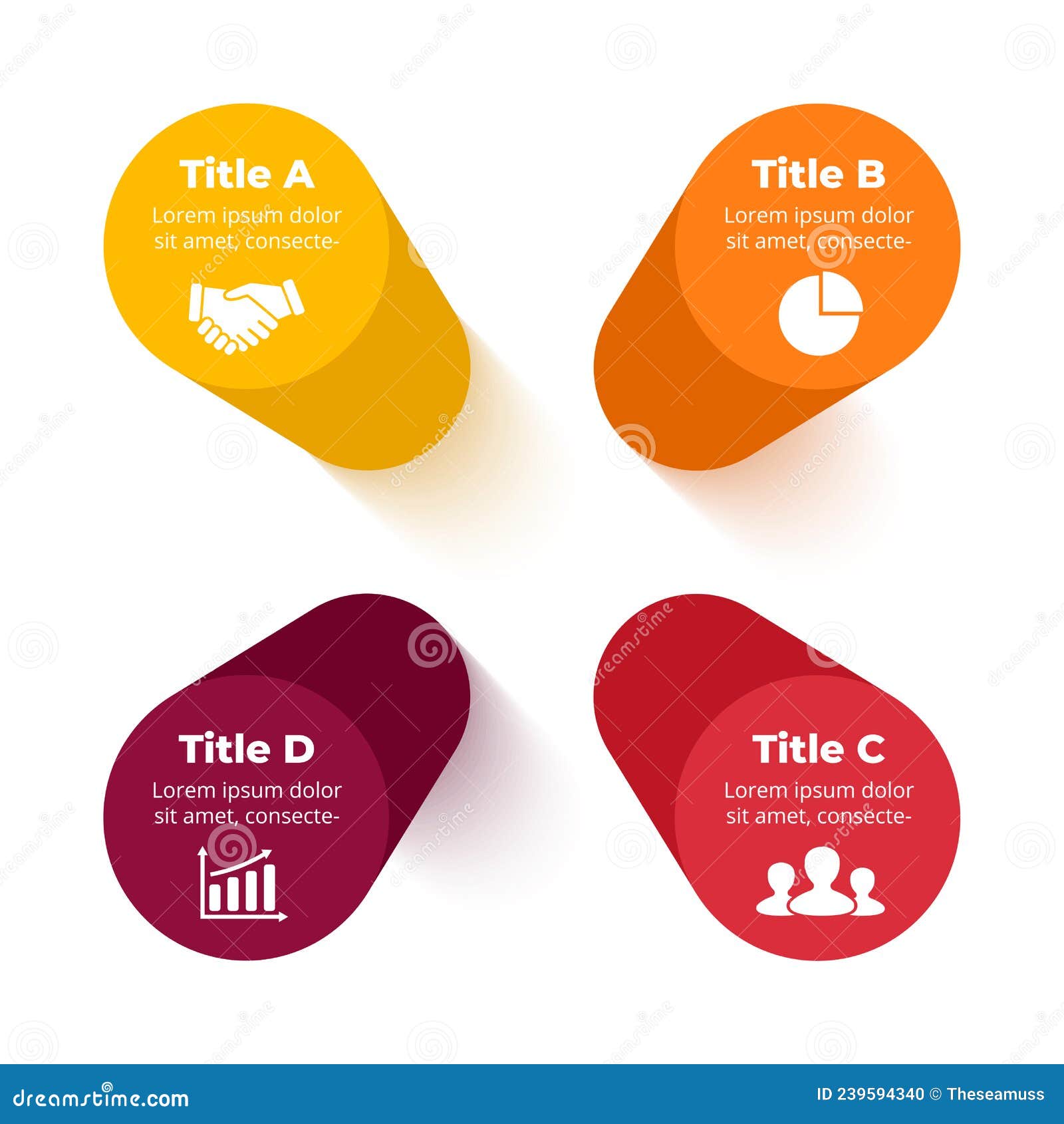 3D Vector Perspective Infographic. Presentation Slide Template. 4 Step ...