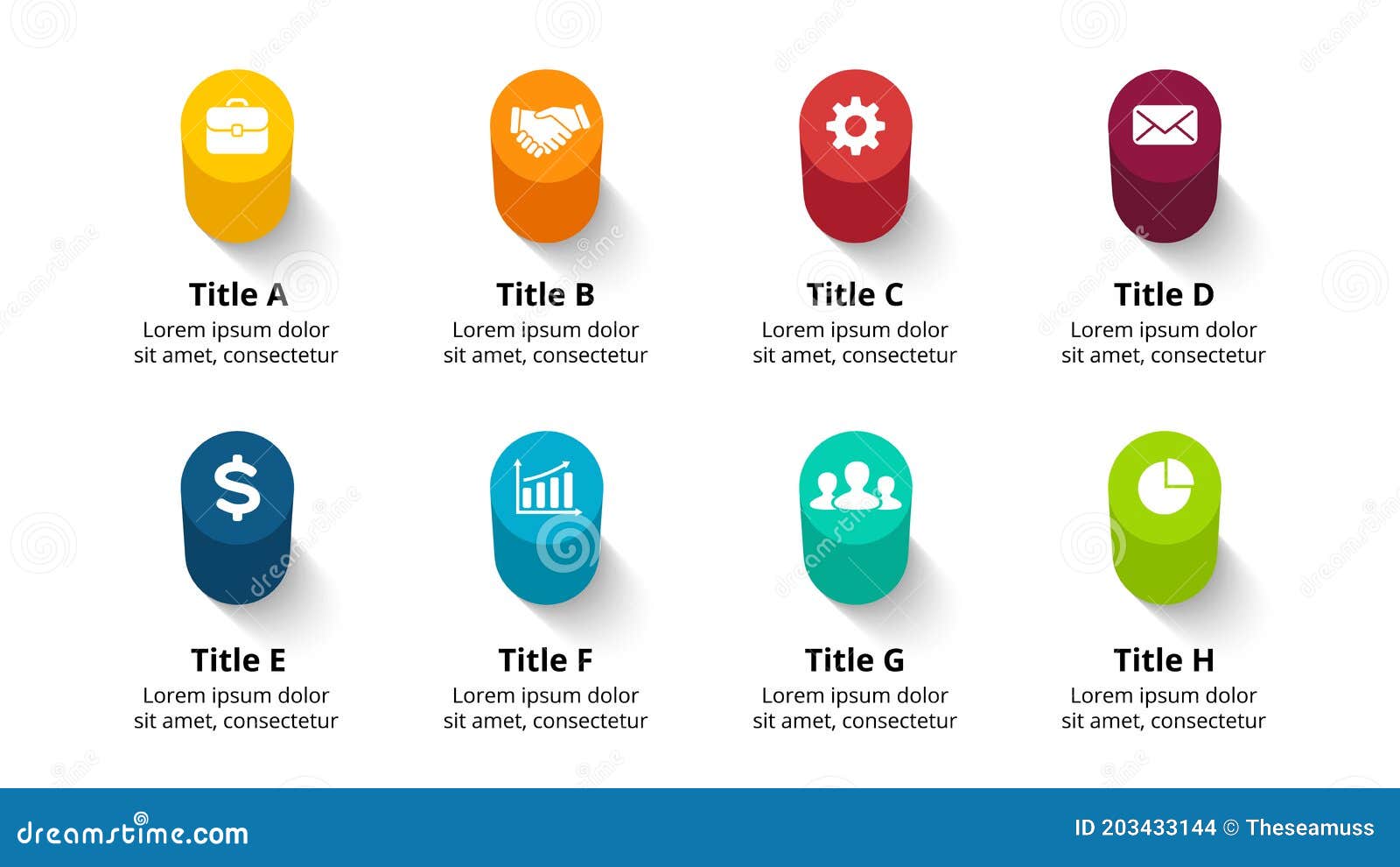 3D Vector Perspective Infographic. Presentation Slide Template. 8 Step ...