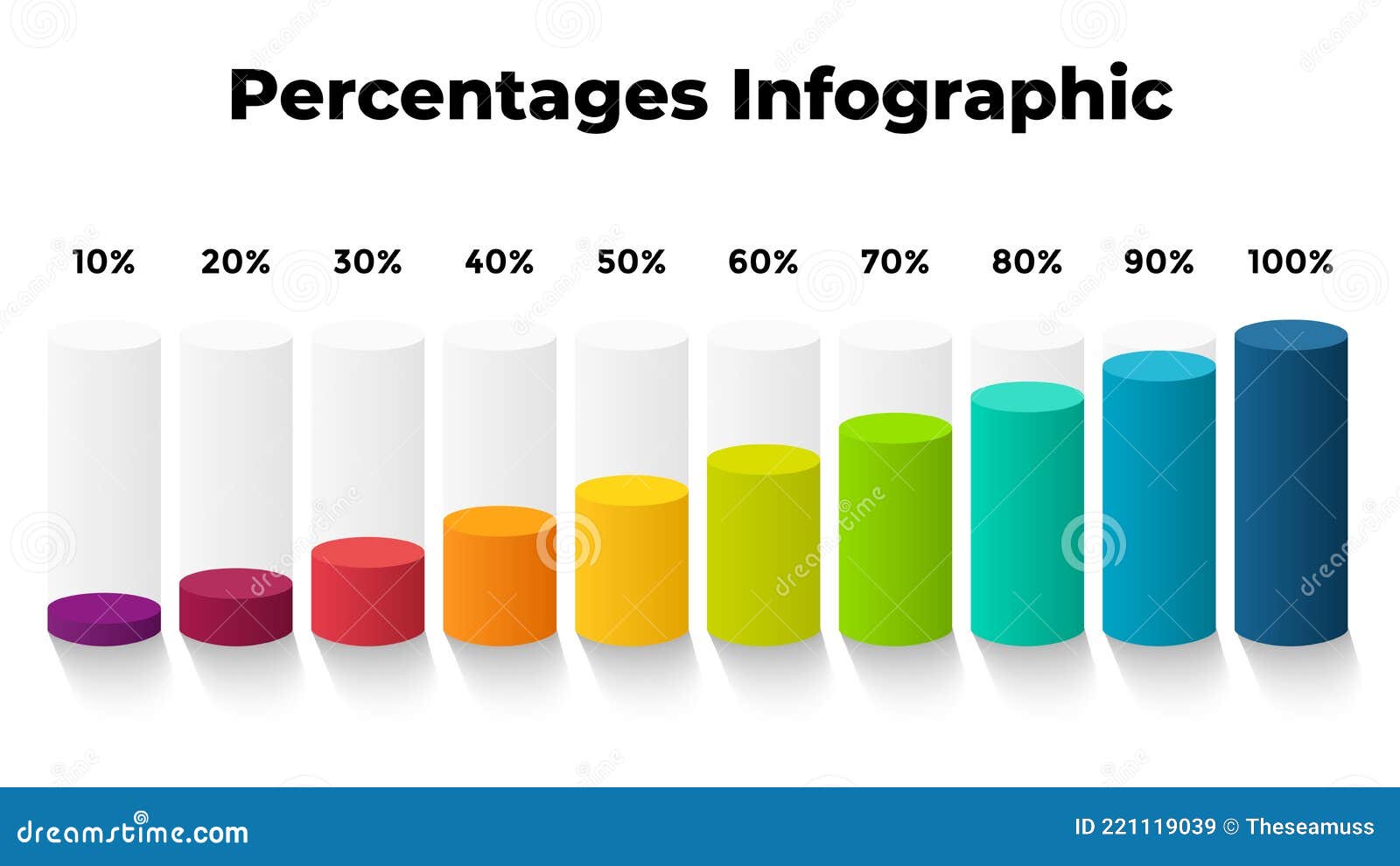 3D Vector Perspective Infographic. Presentation Slide Template. Ten ...
