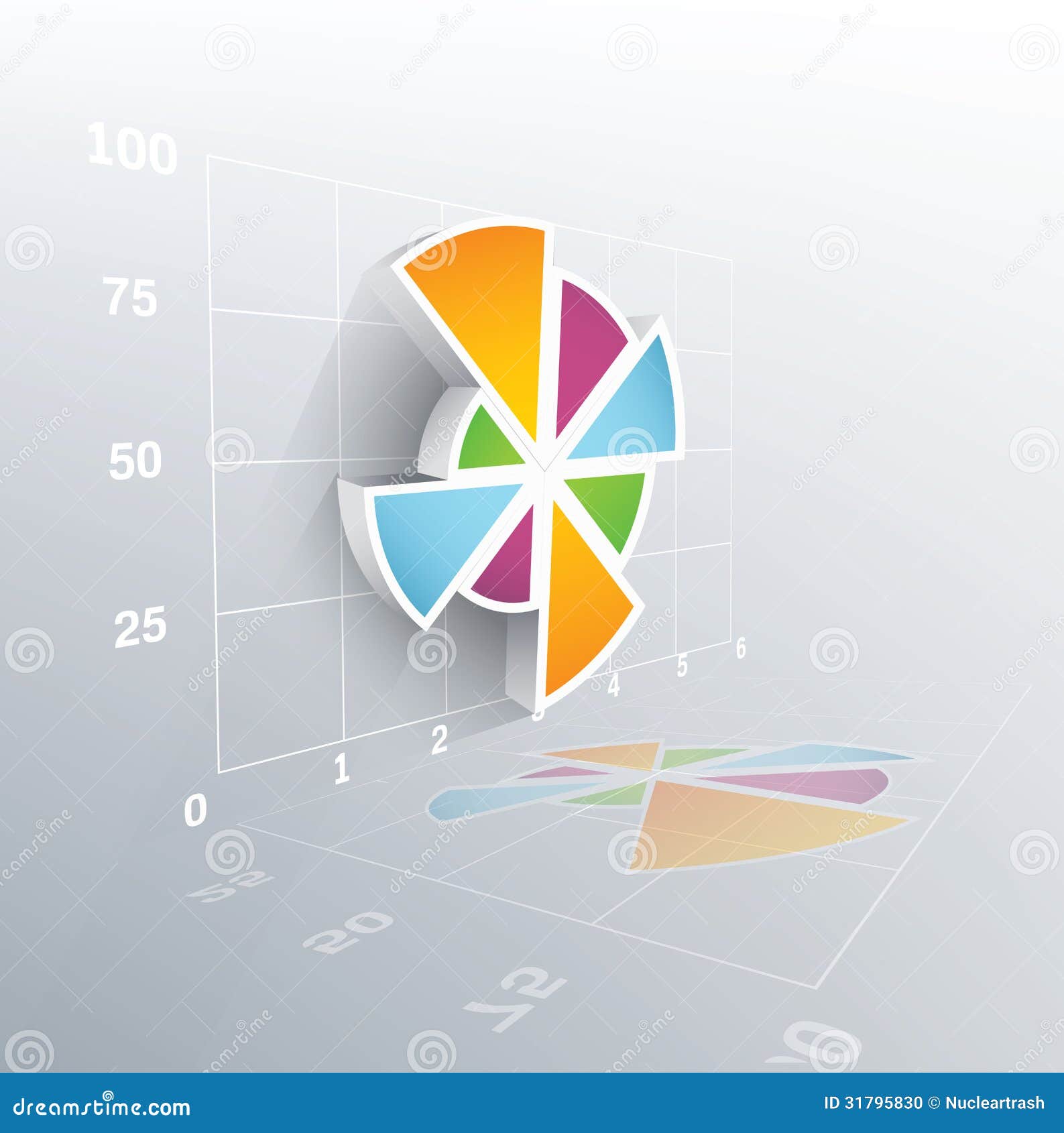 3d vector pie chart stock vector. Illustration of corporate - 31795830