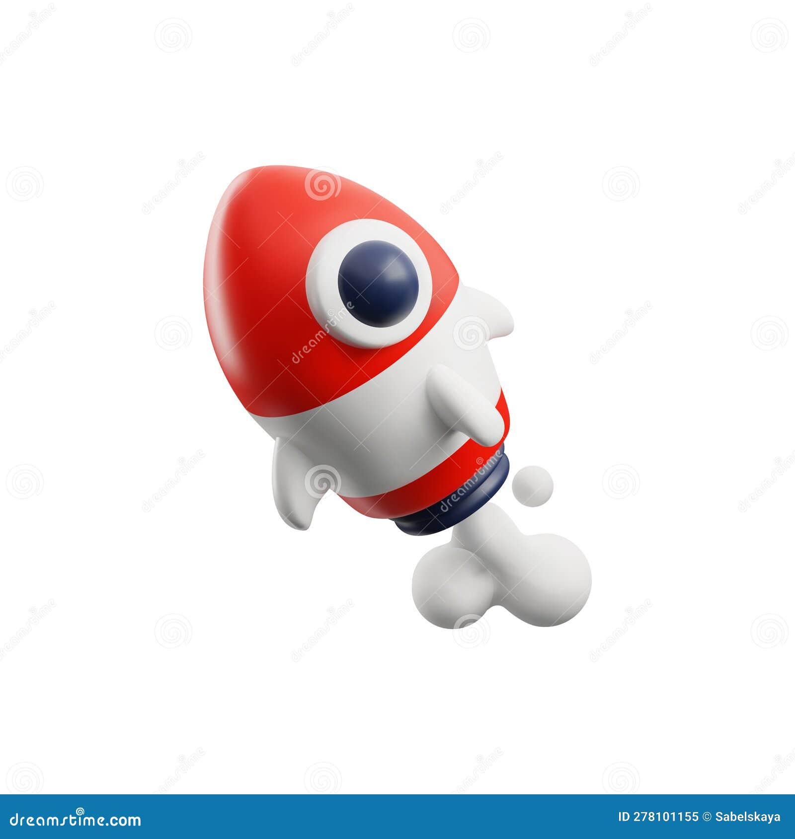 3d Vector Realistic Illustration of Space Rocket, Isolated on White ...