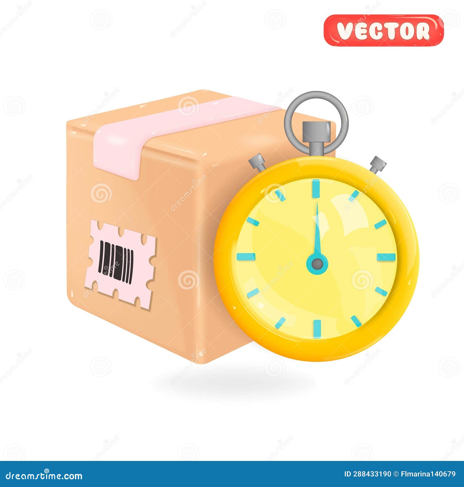 3d Vector Realistic Realistic Rendering Parcel Cardboard Box with ...