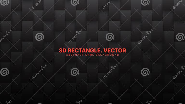 3D Vector Rectangles Pattern Conceptual Sci-Fi Abstract Black Background Stock Vector ...