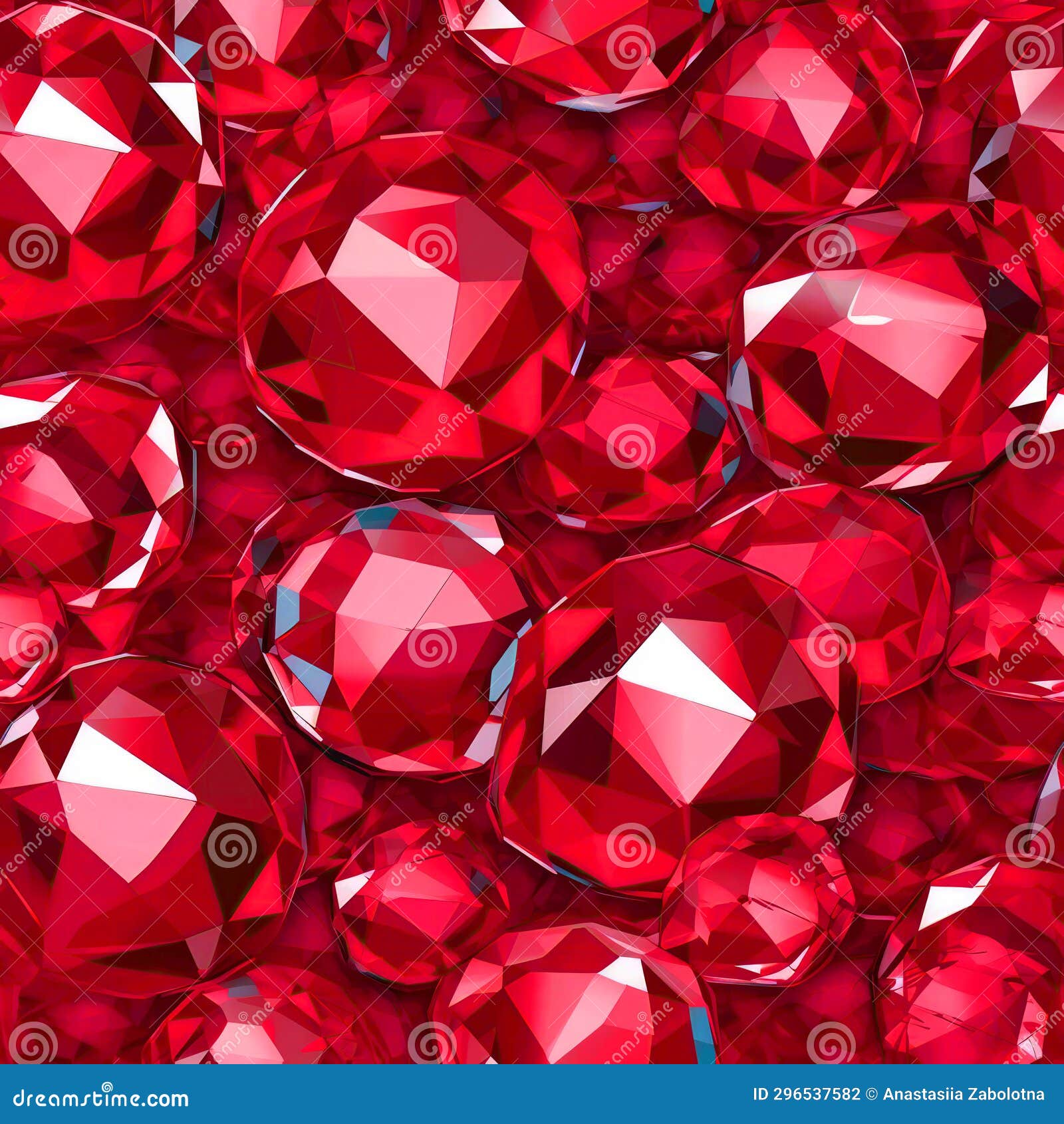 D Vector Red Rubies. Seamless Background. Generative AI Stock ...