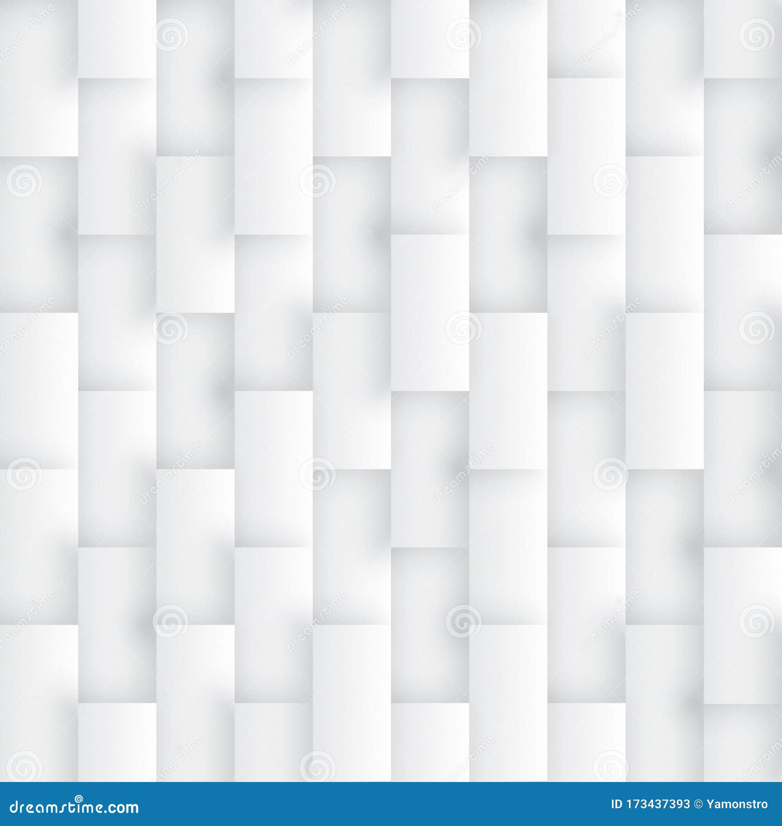 3D Vector Render Rectangles Seamless Pattern Simple White Abstract Background Stock Vector ...