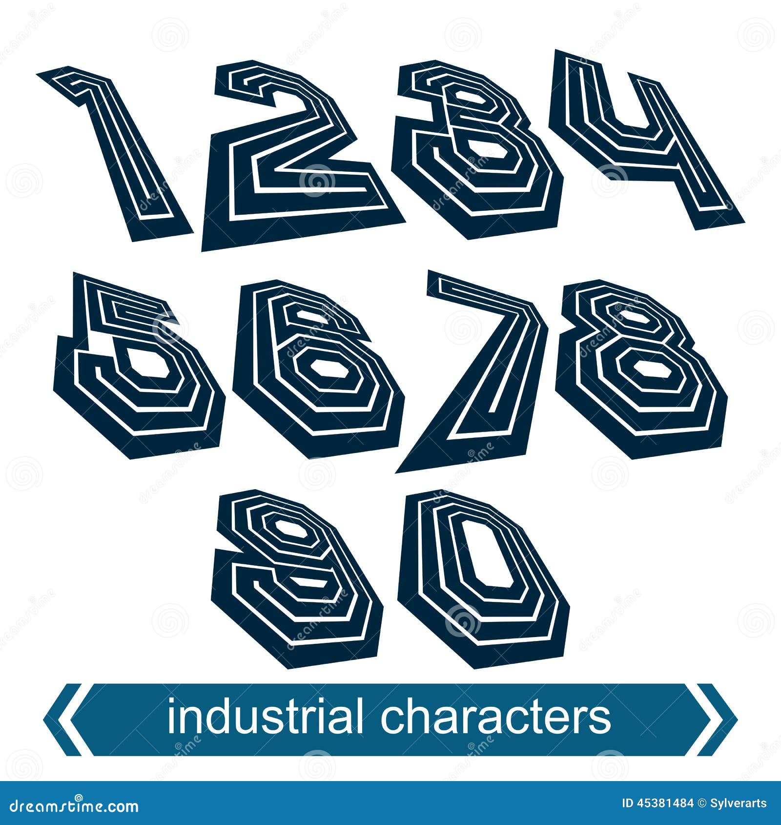 3d Vector Retro Font with Visual Rotation Effect Stock Vector ...