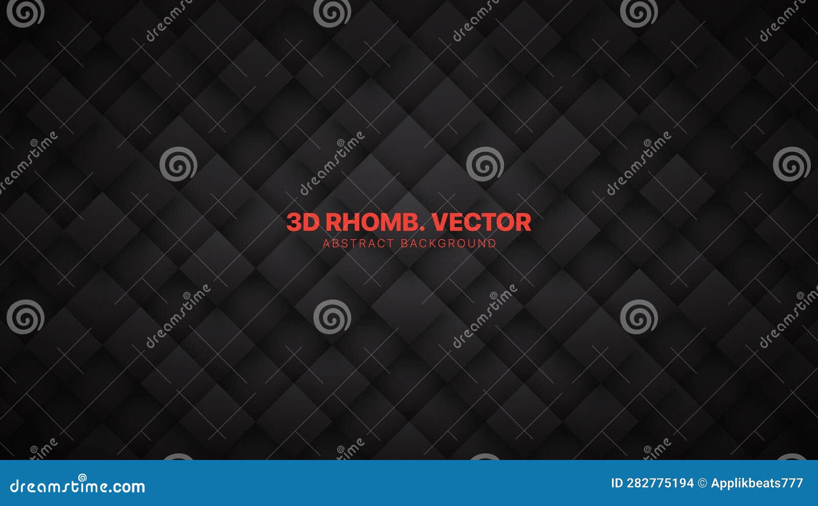 3D Vector Rhombus Blocks Grid Technological Dark Gray Abstract Background. Science Technology ...