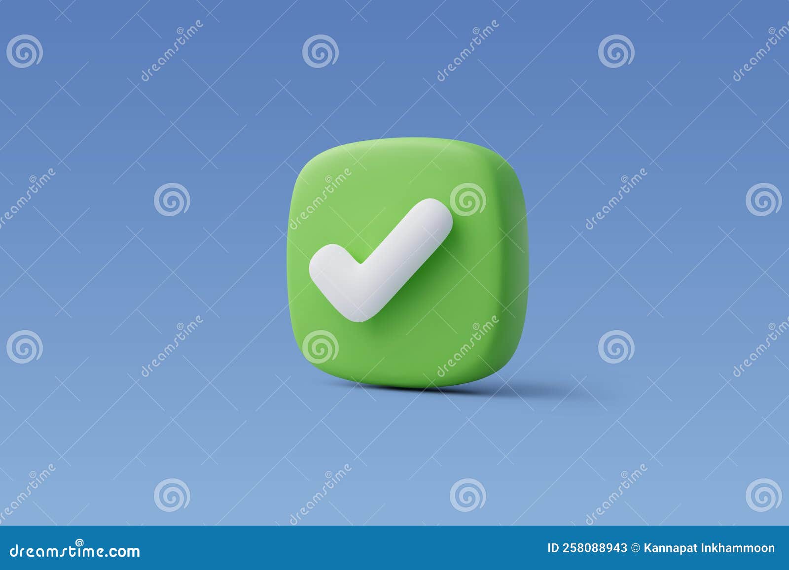 3d Vector Right Checkmark Box, Approvement Concept Stock Vector - Illustration of checkmark ...