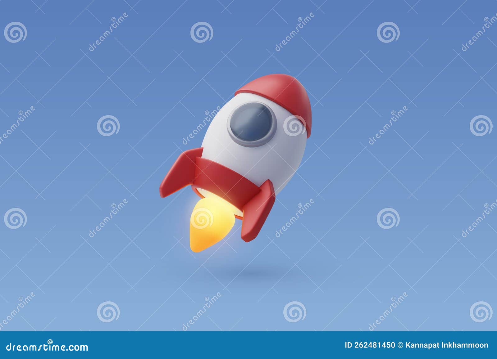 3d Vector Rocket Upswing, Science, Startup, Space, Business Concept ...