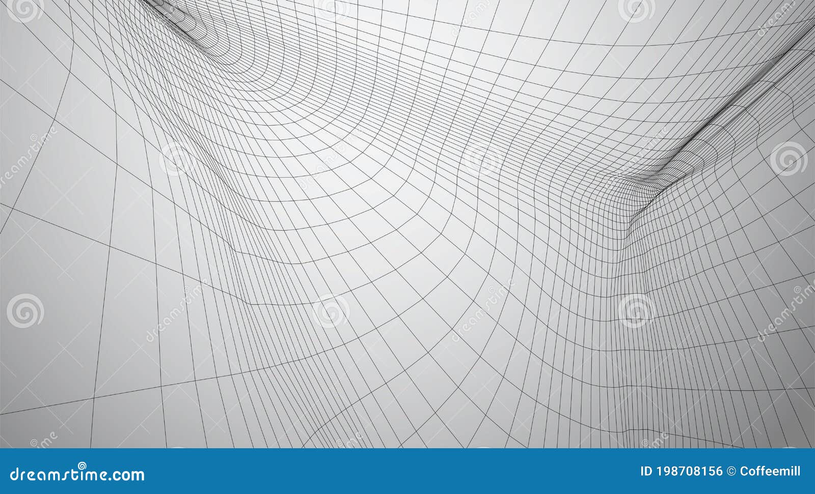 3d Vector Space from Square Polygonal Meshes, Abstract Form on a White ...