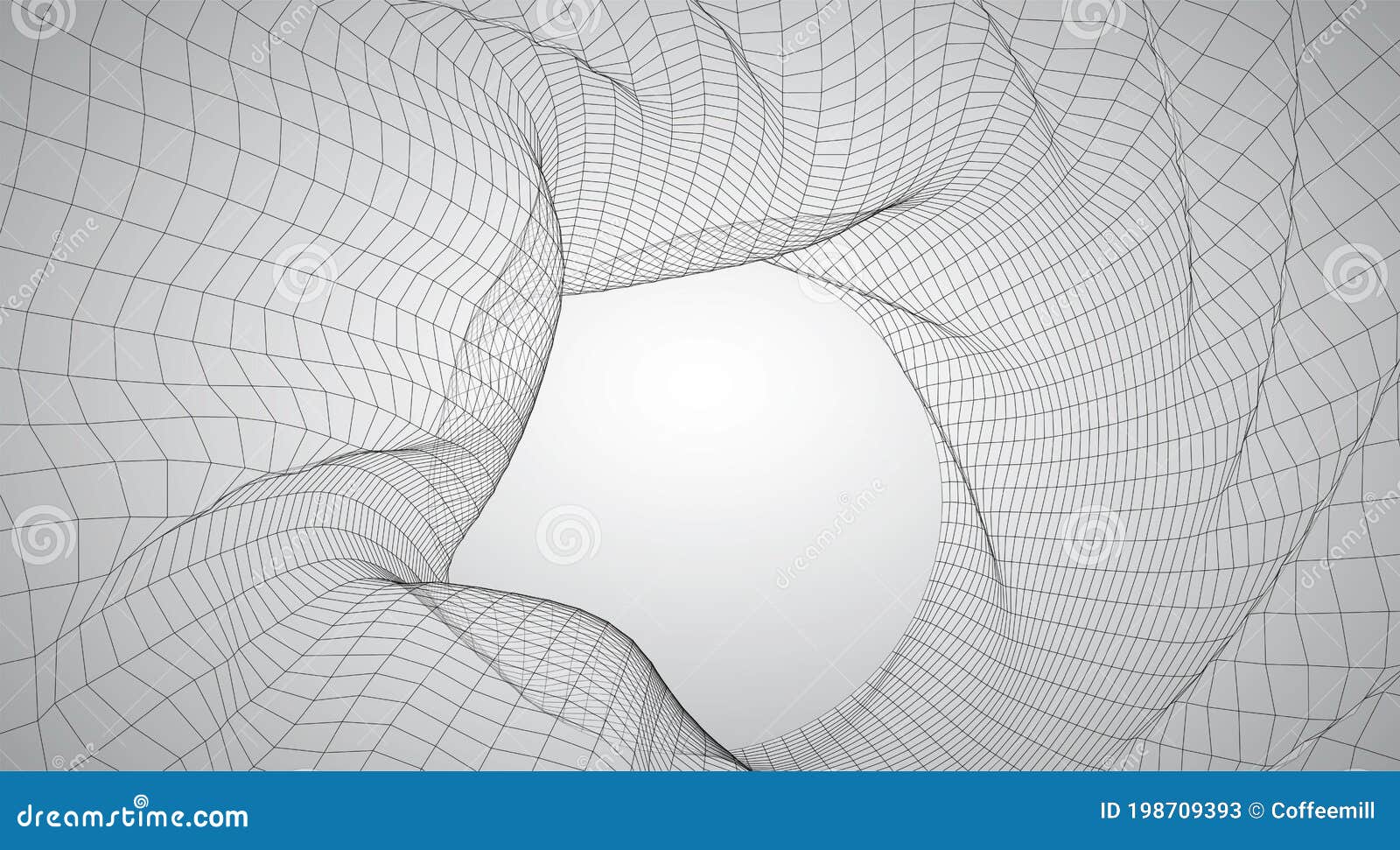 3d Vector Space from Square Polygonal Meshes, Abstract Form on a White ...