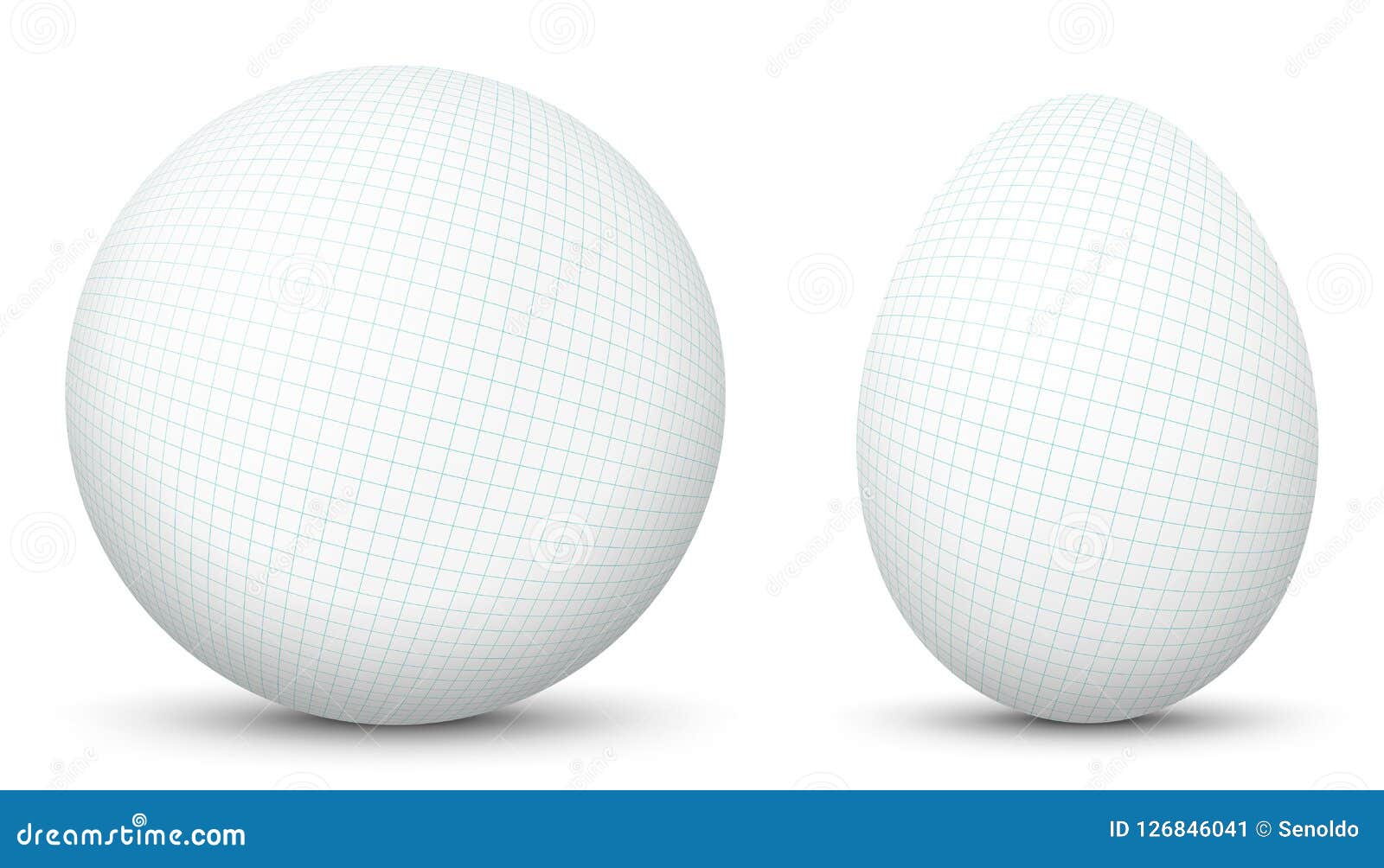 3D Vector Sphere and Egg - Side by Side - Textured with Maths Graph ...