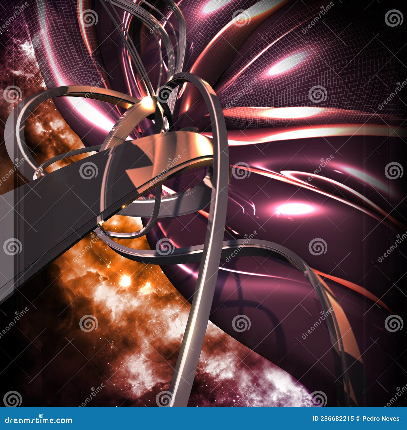 3d Vector Wave Lines Pattern Smooth Curve Flowing Dynamic White Light