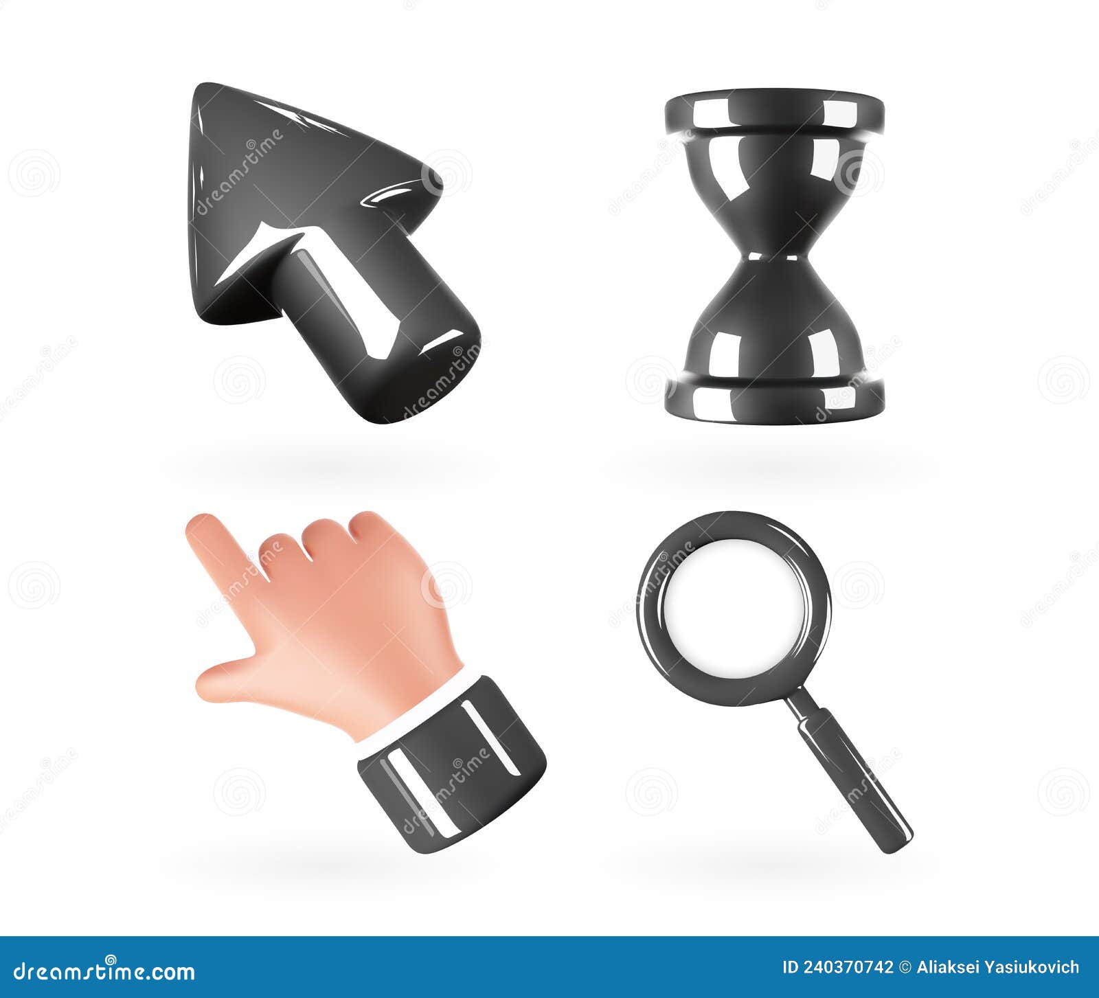 3d vector web cursor. stock vector. Illustration of internet - 240370742